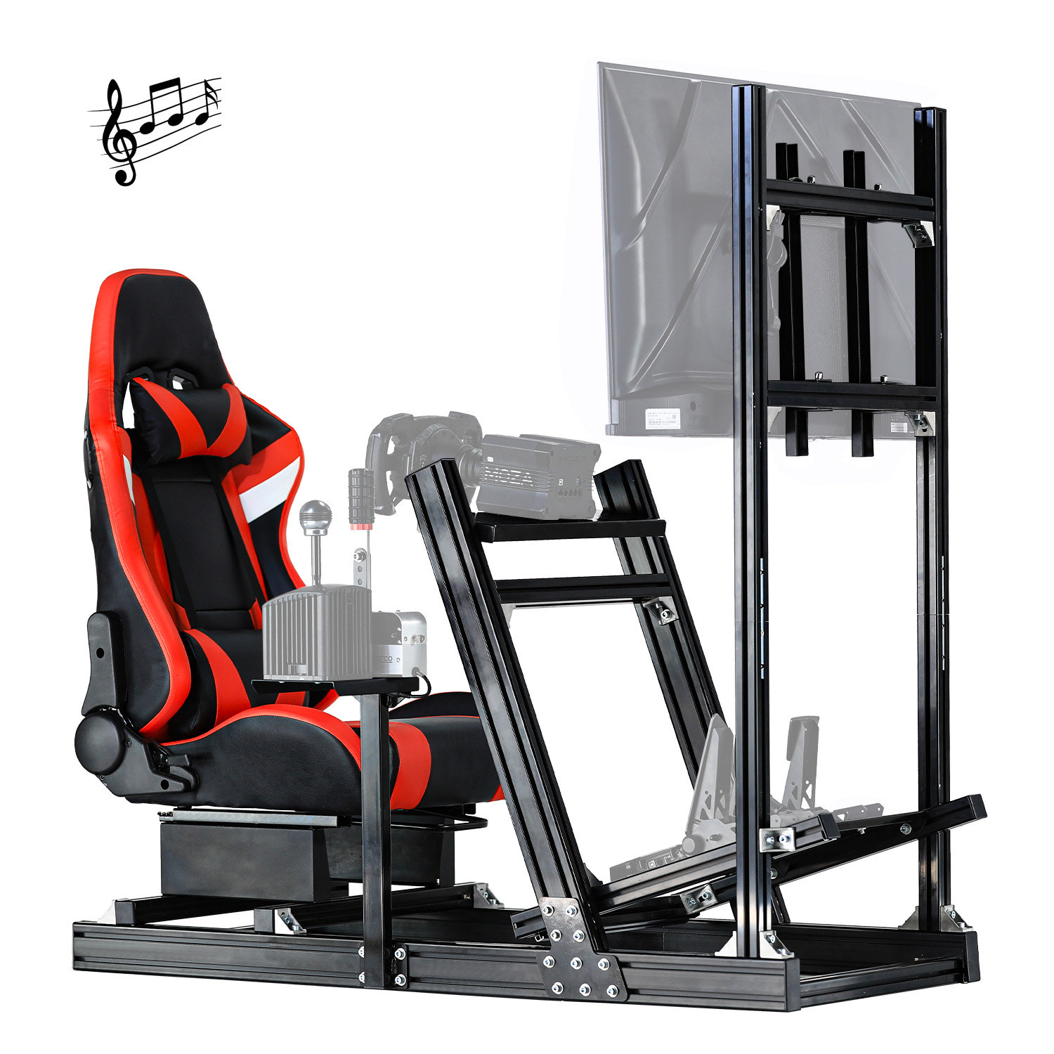 Anman Ultra-Sturdy Aluminum Racing Simulator Cockpit With Bluetooth ...