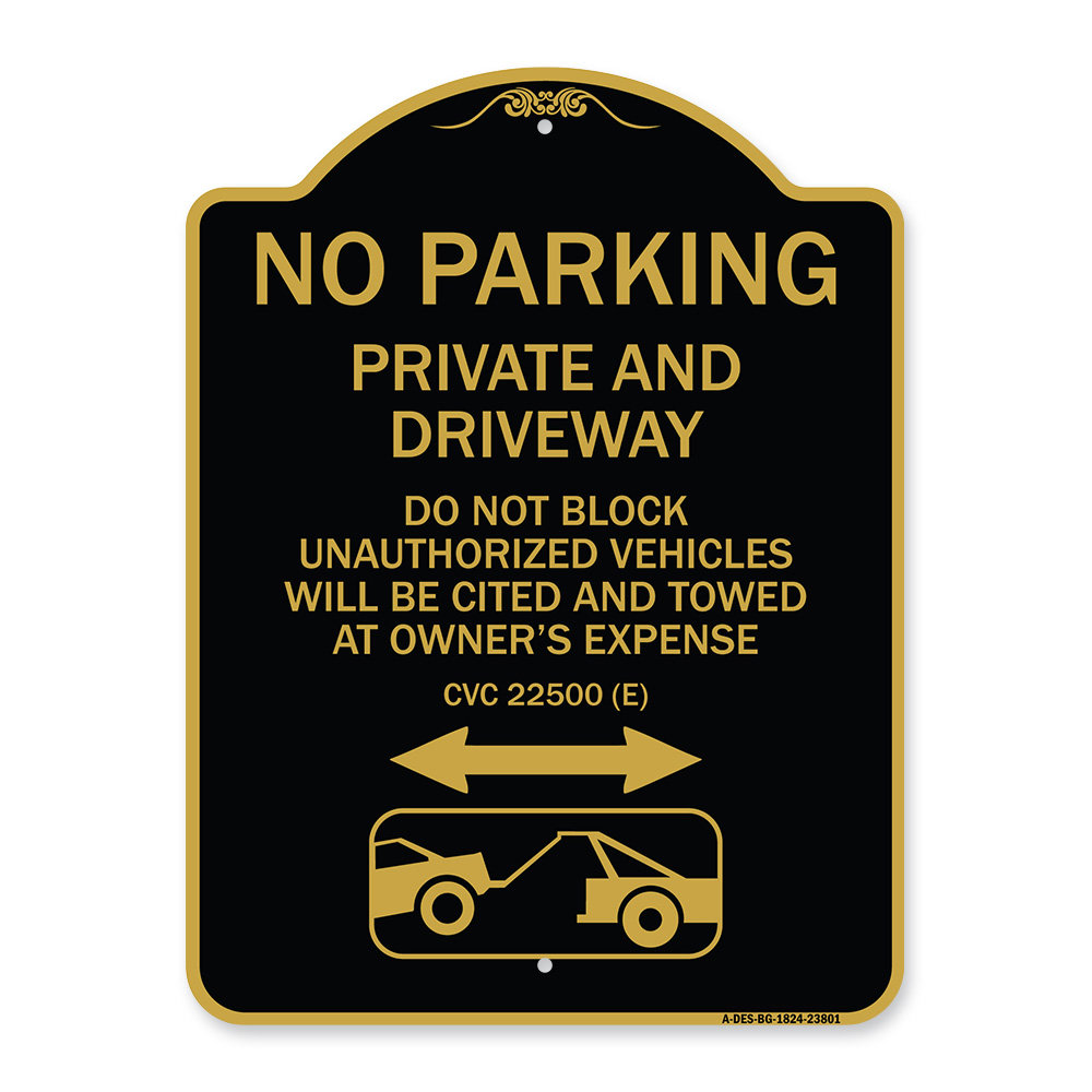 Signmission Designer Sign - No Parking - Private And Active Driveway Do ...