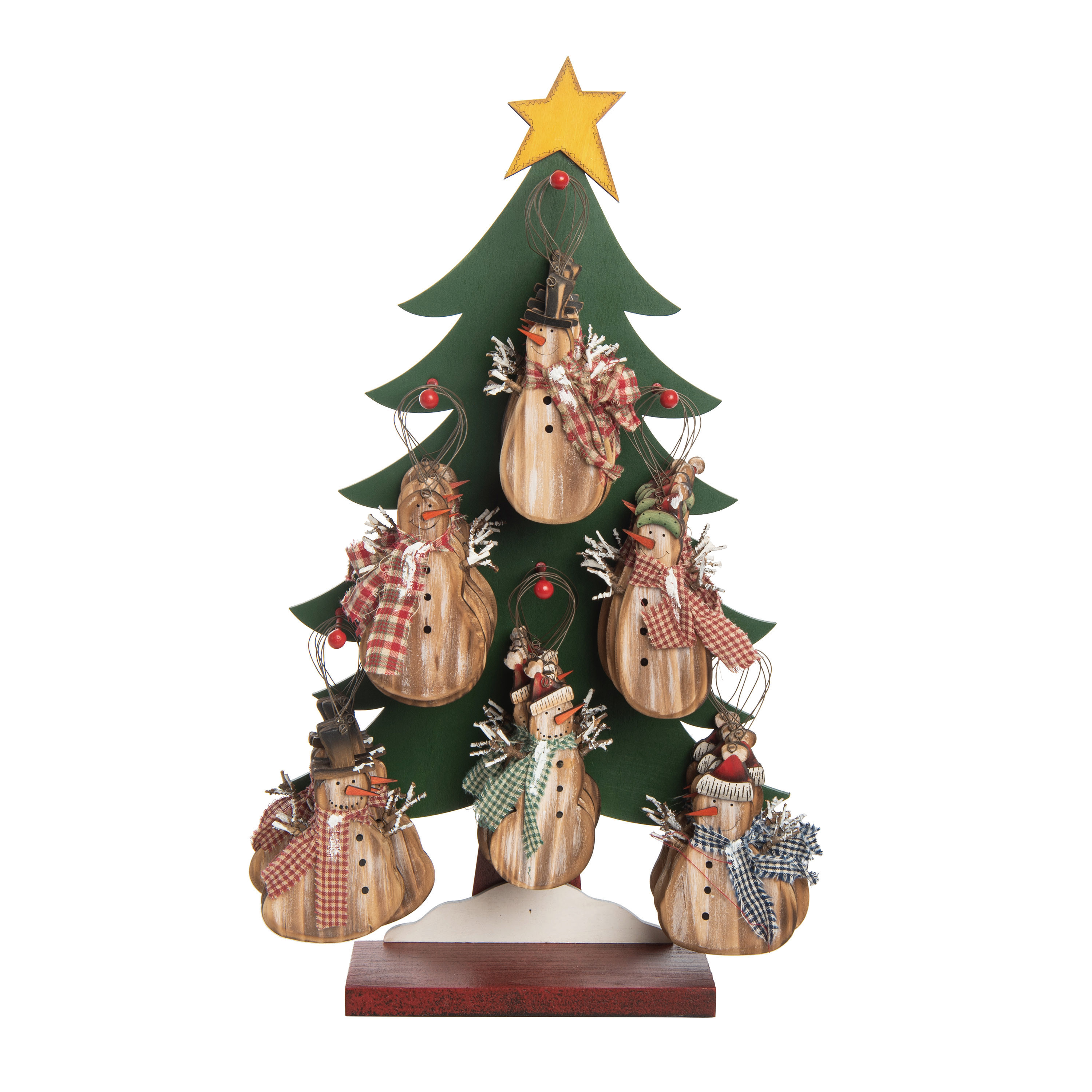 Transpac Wood 20.75 in. Multicolor Christmas Rustic Snowman with Scarf ...