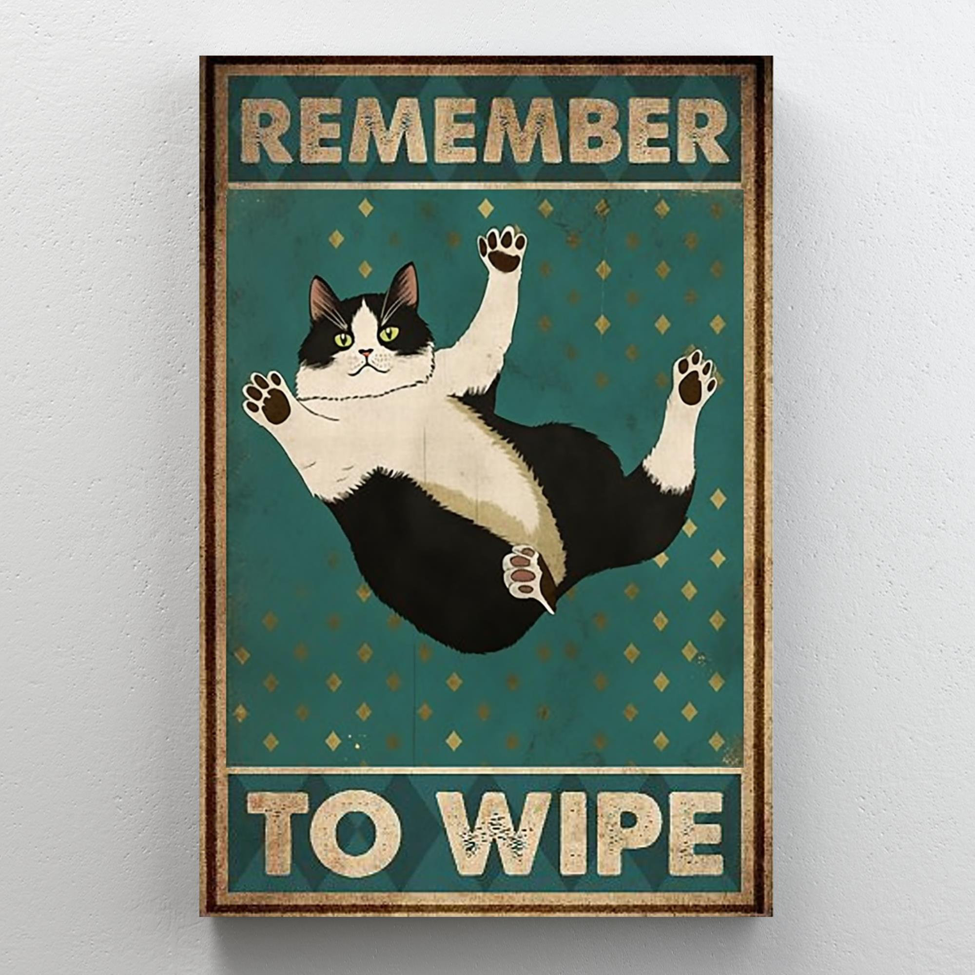 Trinx " Cat Remember To Wipe - 1 Piece Rectangle Graphic Art Print On ...