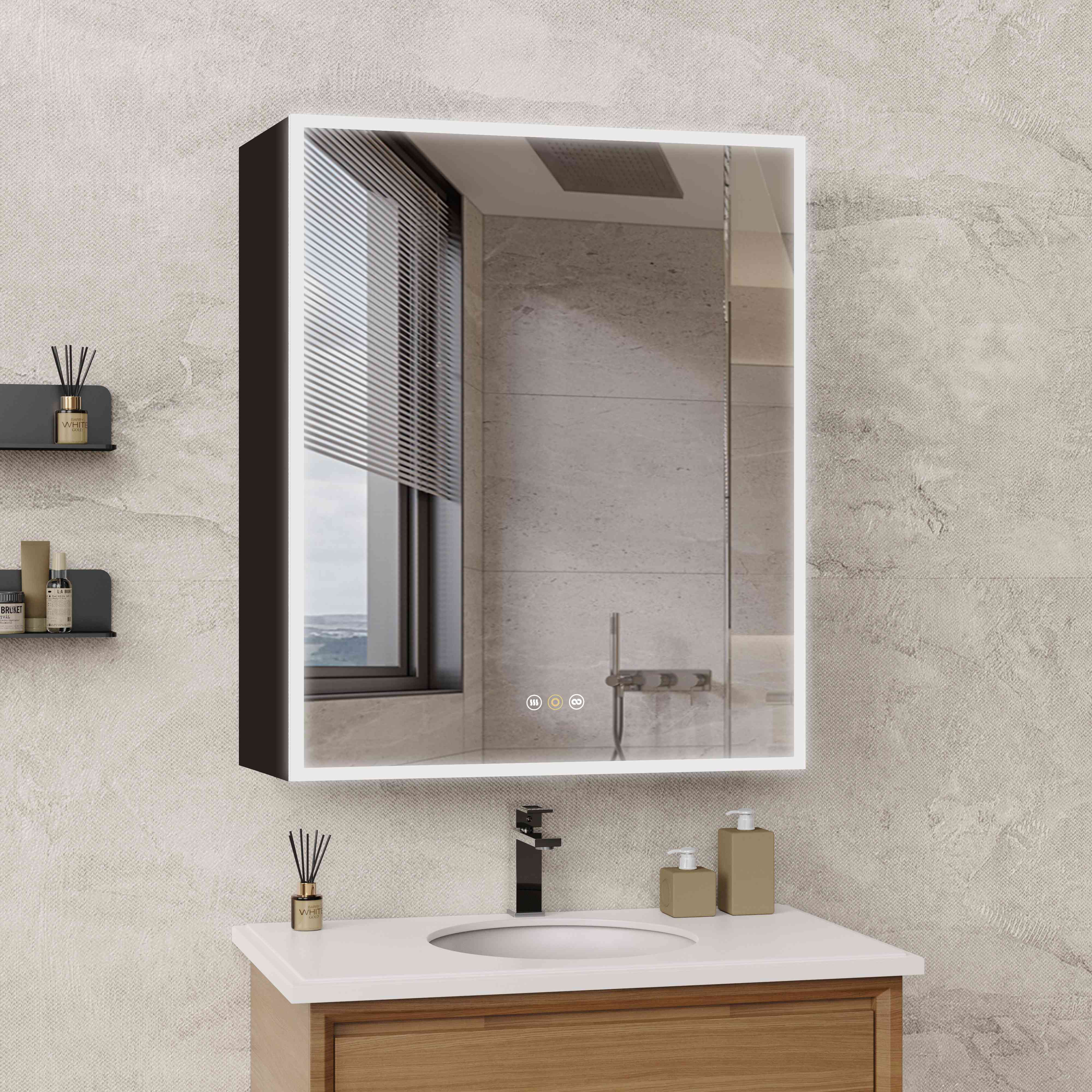 Latitude Run® Jalieah Surface Mount Framless Medicine Cabinet with 3 ...