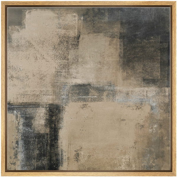 wall26 Faded Textured Brown & Black Color Blocks Abstract Shapes ...