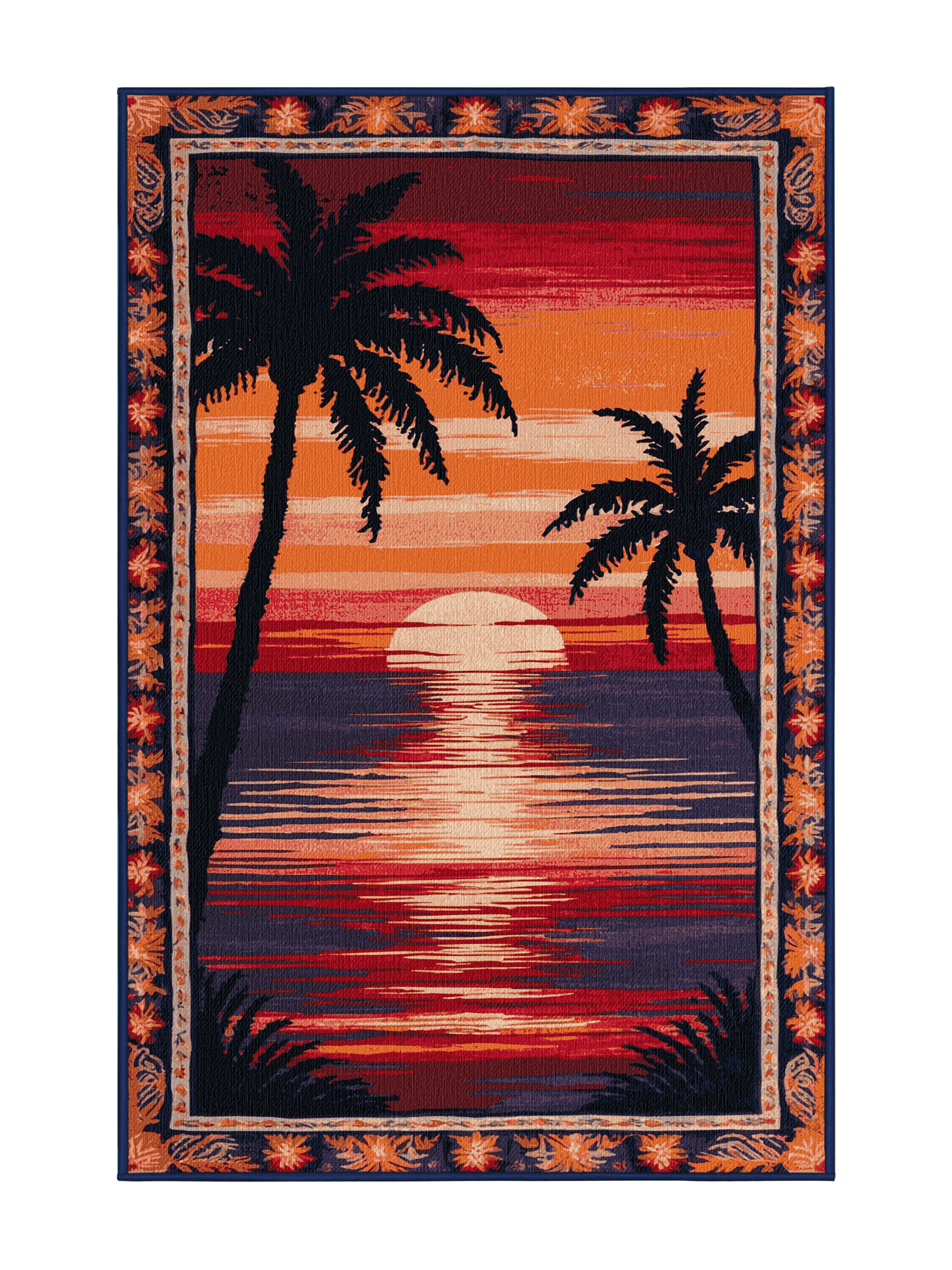 Bayou Breeze Washable Island Sunset Hawaiian Area Rug | Wayfair