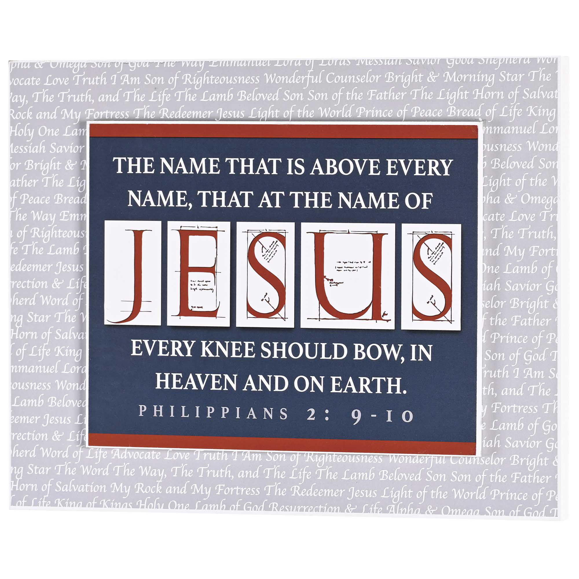 Trinx Stacked Names Of Jesus 14x11 On MDF Painting | Wayfair
