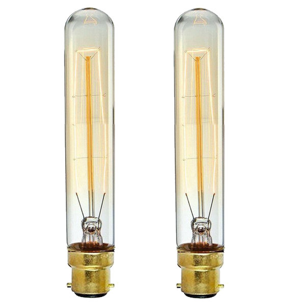 Symple Stuff 60W BA22d Dimmable Incandescent Vintage Edison Tube Light ...