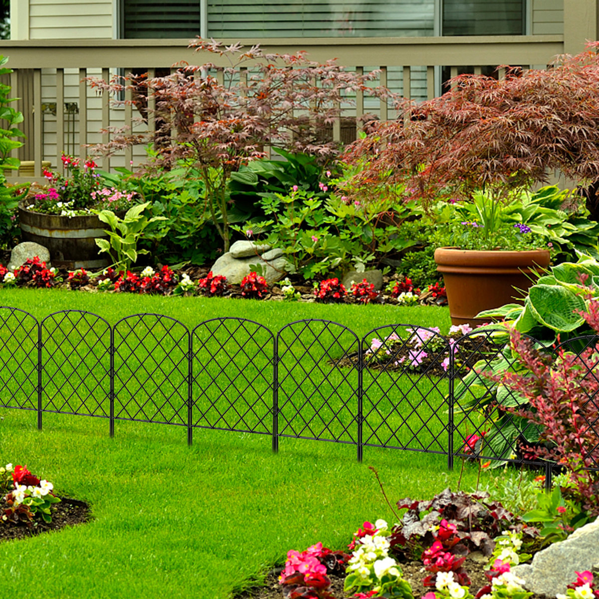 Haitral 2 ft. H x 1 ft. W Decorative Garden Metal Fencing & Reviews ...