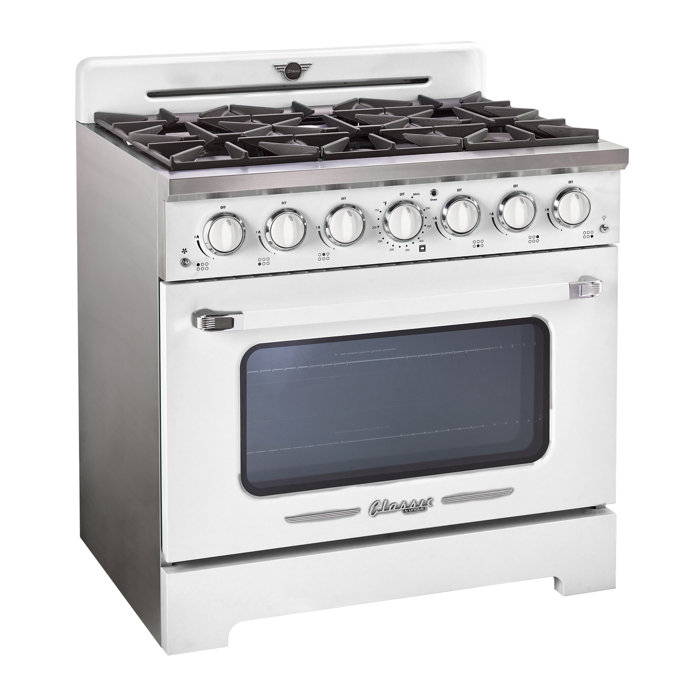Unique Classic Retro 36" 6-Burner 5.2 cu. ft. Freestanding Gas Range ...
