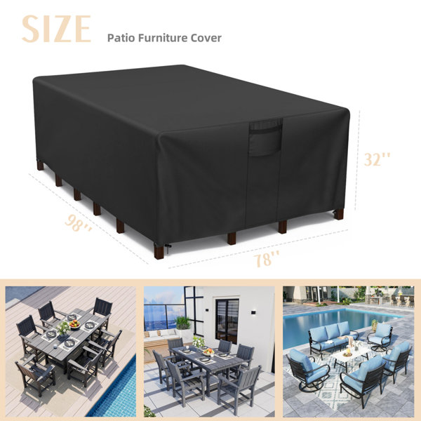 Latitude Run® Heavy-duty Waterproof Patio Furniture Cover, All-weather ...