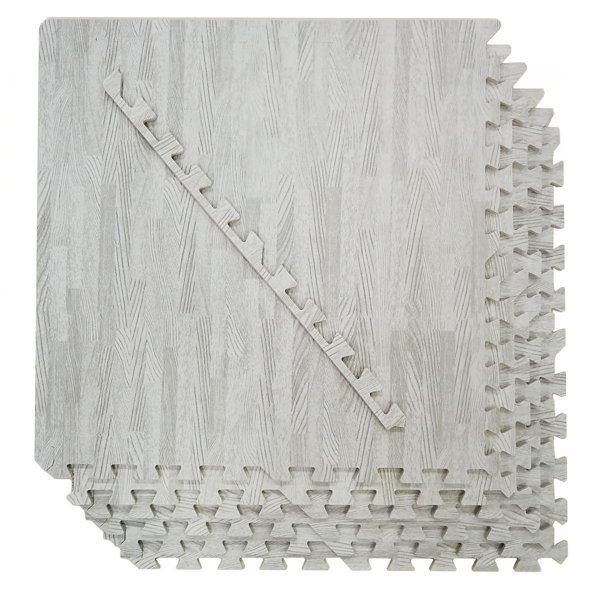 Home Aesthetics 100 Sqft 3/8" Wood Grain Foam Mat Interlocking Tile ...