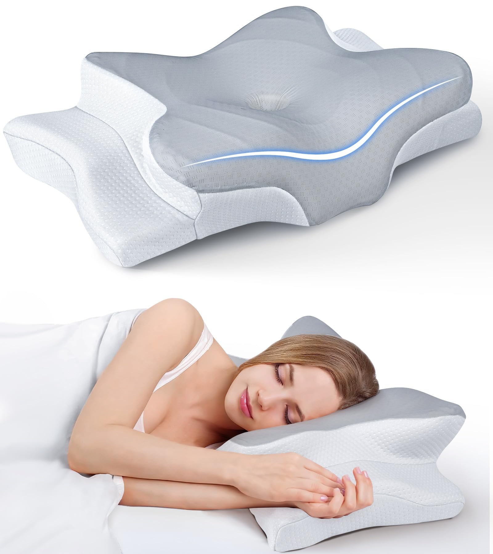 QUALITY FLOORING INC. Super Pain Relief Cooling Pillow For Neck Support ...