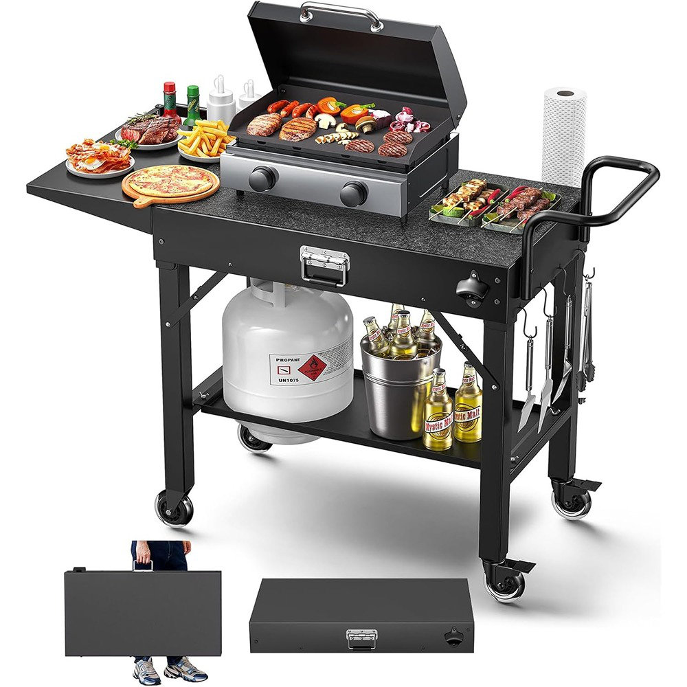 Arlmont & Co. Grill Cart For Blackstone Griddle, Portable Outdoor BBQ ...