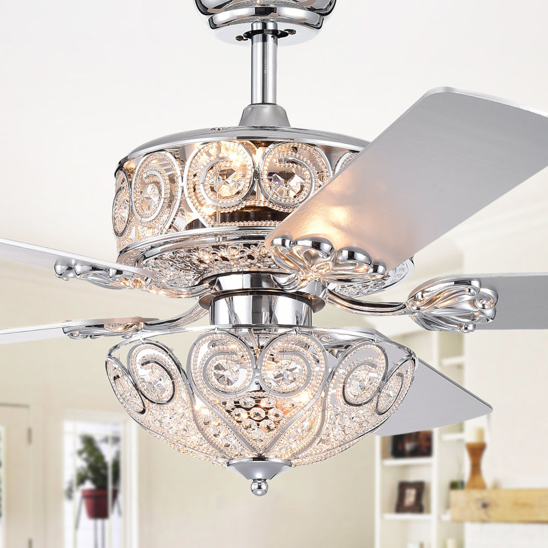 House of Hampton® 52" Meissner 5 Blade Ceiling Fan with Remote and ...