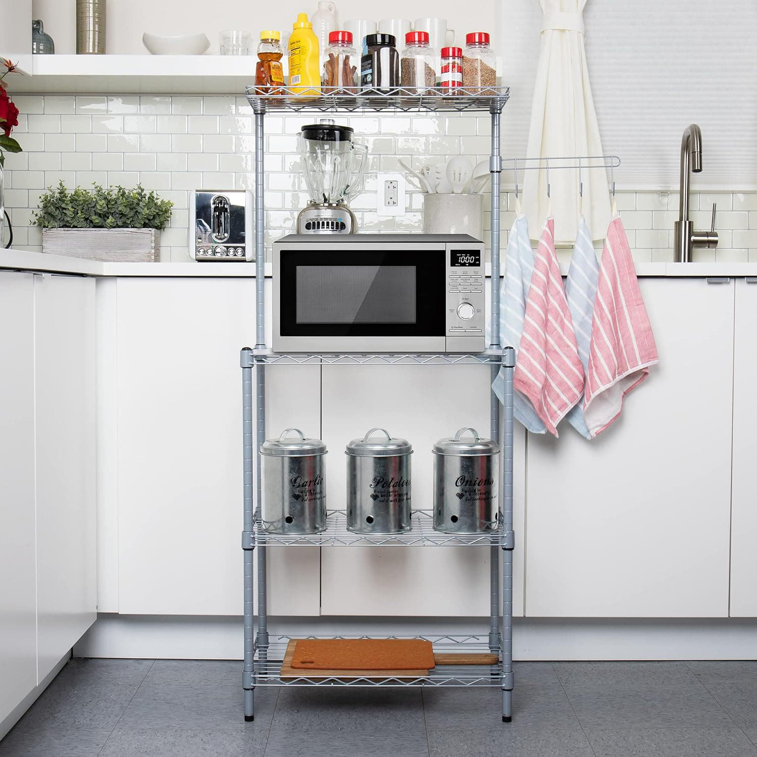 LUBMIA 21.25'' Metal Baker's Rack with Microwave Compatibility | Wayfair