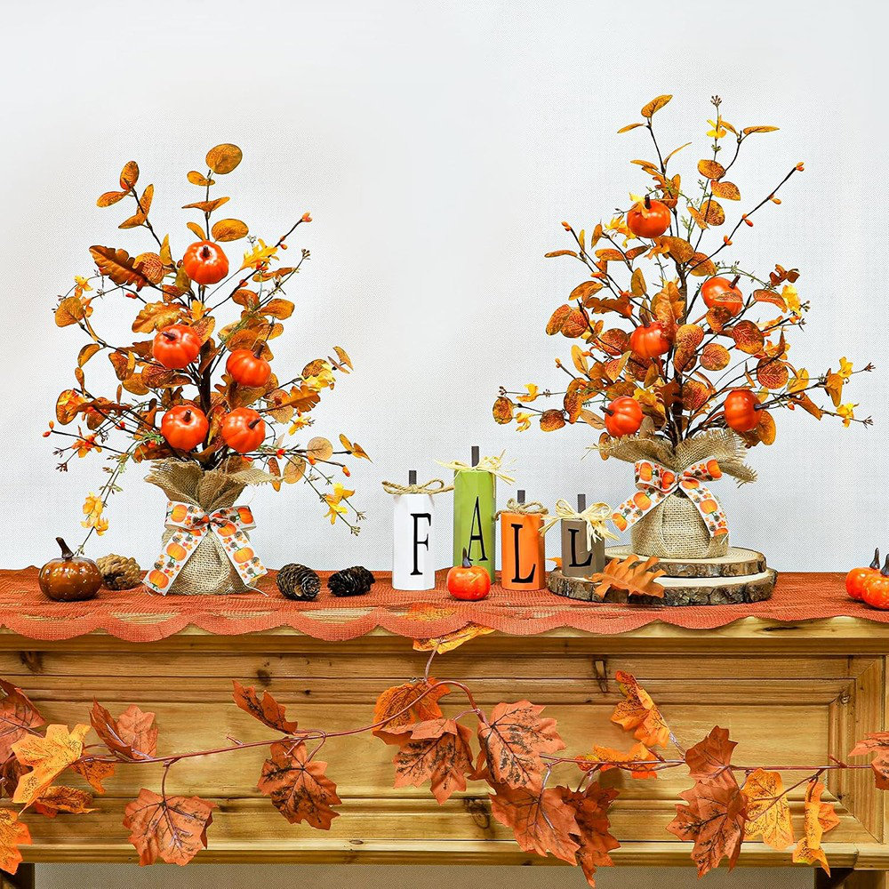 Ophelia & Co. 2 Pack & Timer - TURNMEON Lighted Fall Tree Tabletop Fall ...