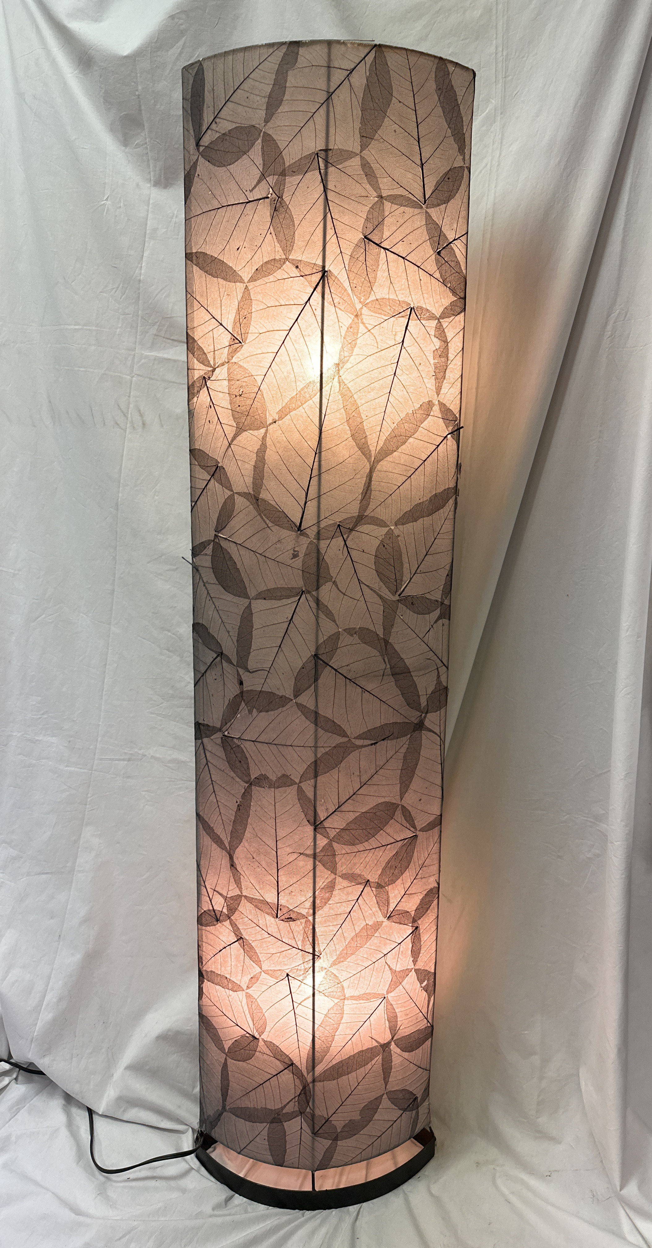 Bayou Breeze Handmade 39" Oval Leaves Column Floor Lamp | Wayfair