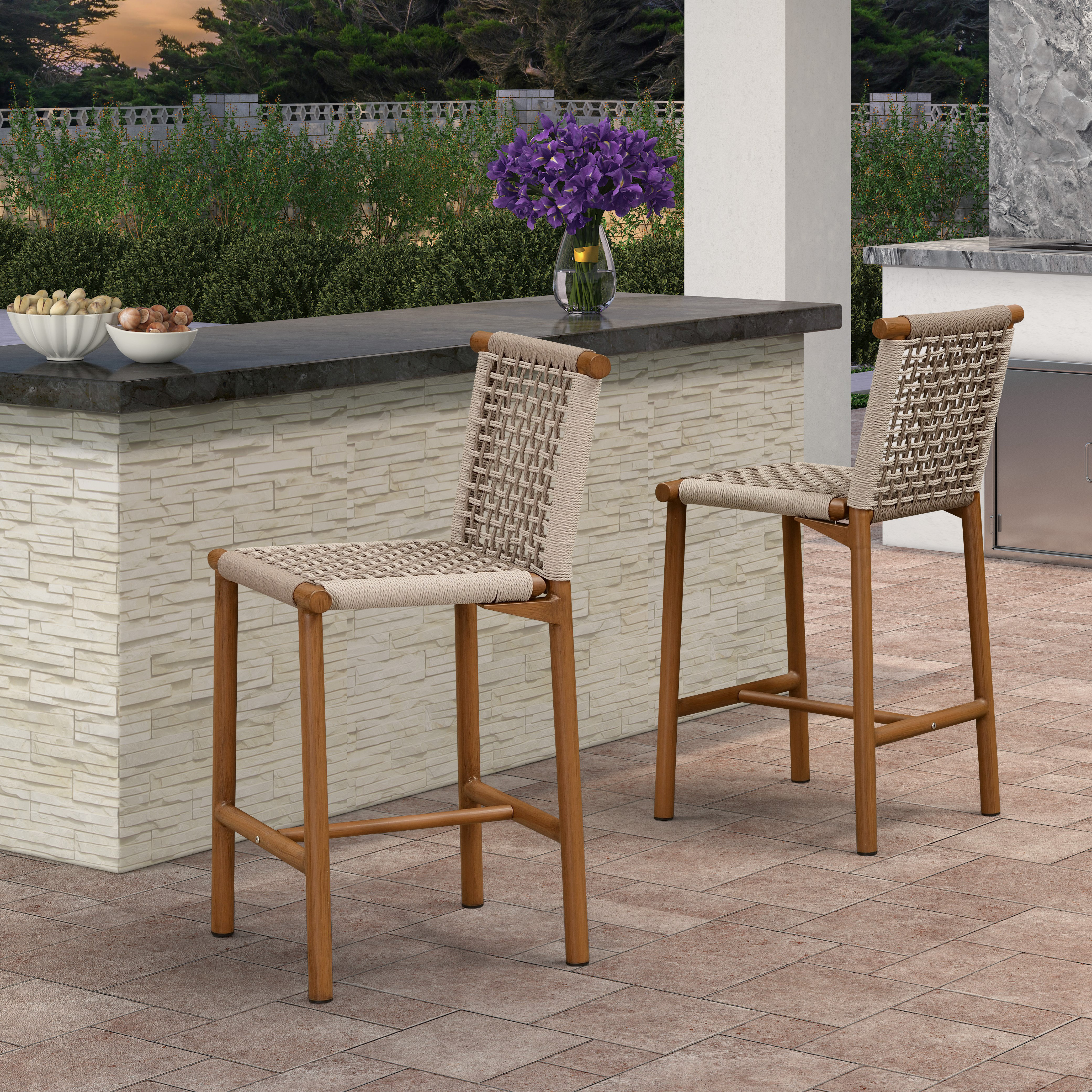 Breakwater Bay Timothea Patio Bar Stool with Cushion - Wayfair Canada