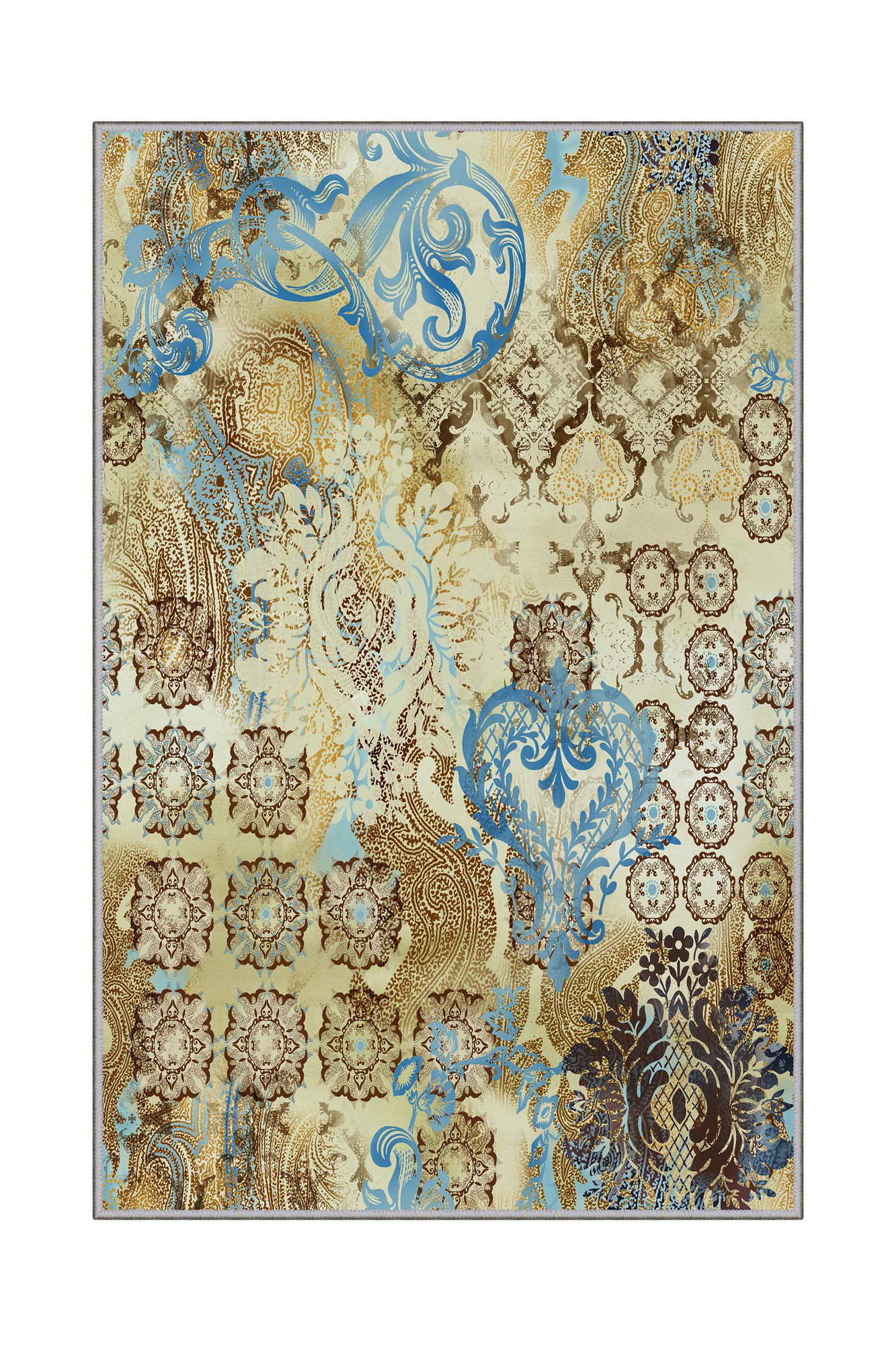 East Urban Home Gower Damask Machine Made Flatweave Polyester Area Rug ...
