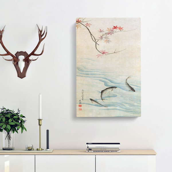 East Urban Home Fish In The Autumn by Maruyama Okyo - Wrapped Canvas ...