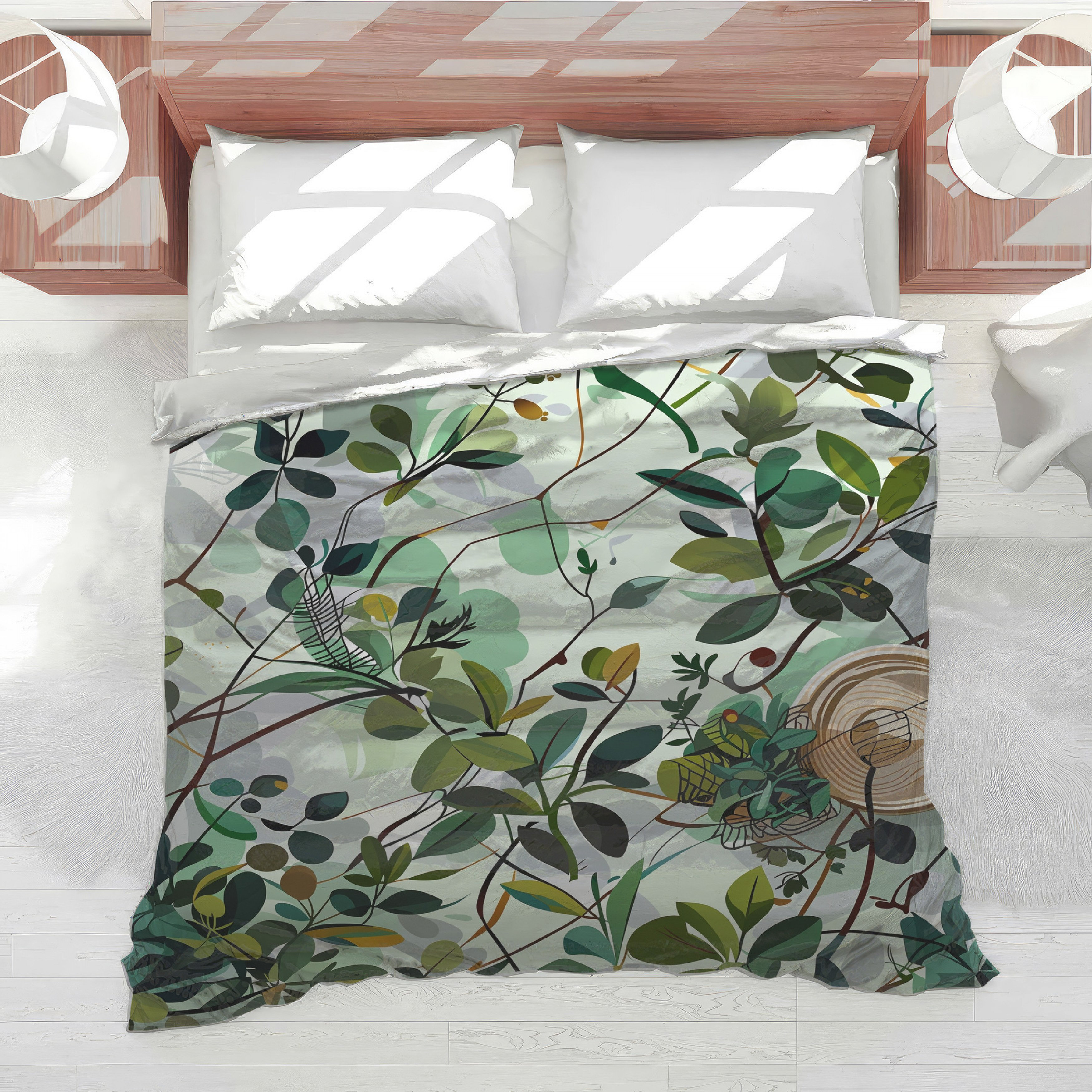 VisionDecor Leafy Pattern Bedding Nature Comforter Bohemian Boho | Wayfair