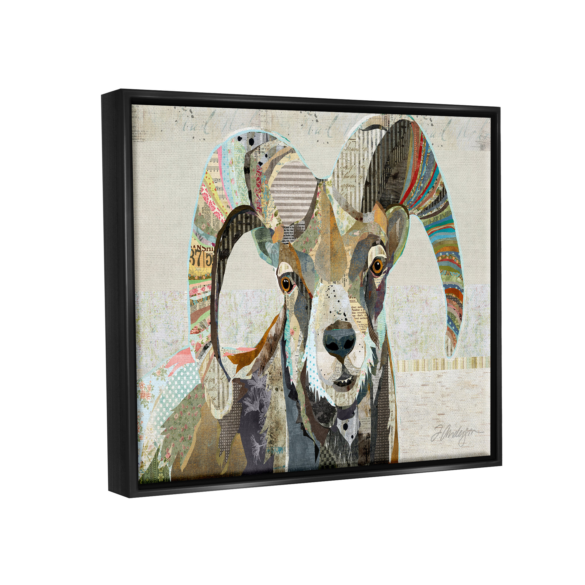 Latitude Run® Goat Striped Horns Ephemera Collage by Traci Anderson ...