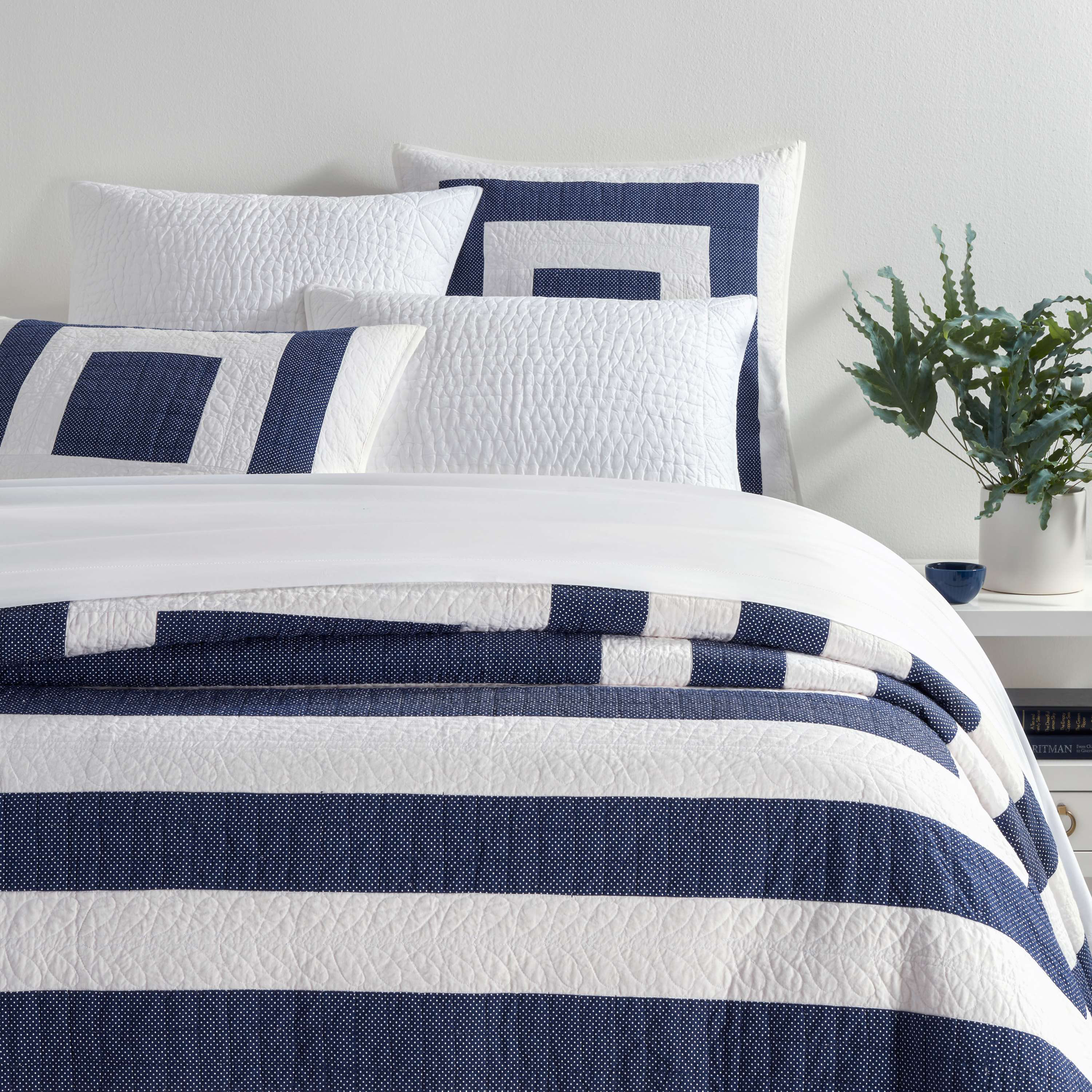 Pine Cone Hill Birch Point Navy Quilt | Wayfair