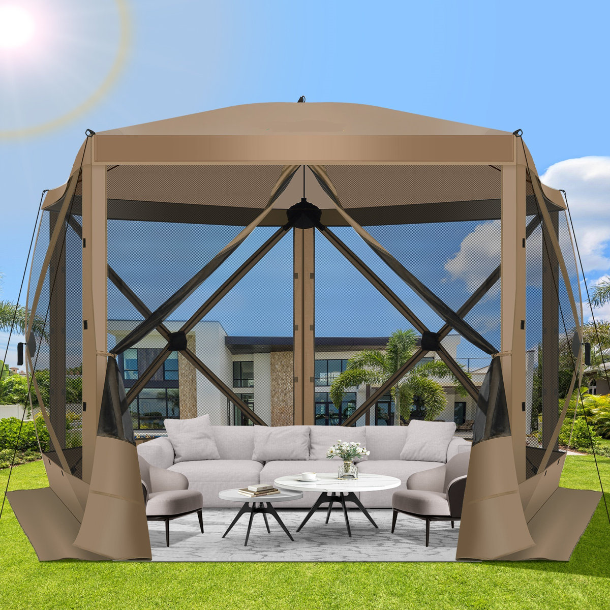 TOOLUCK 10FTx10FT Screen Room with Mosquito Netting | Wayfair