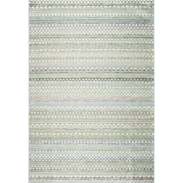 Natur Pur Alyse Striped Machine Woven Green Area Rug | Wayfair.co.uk