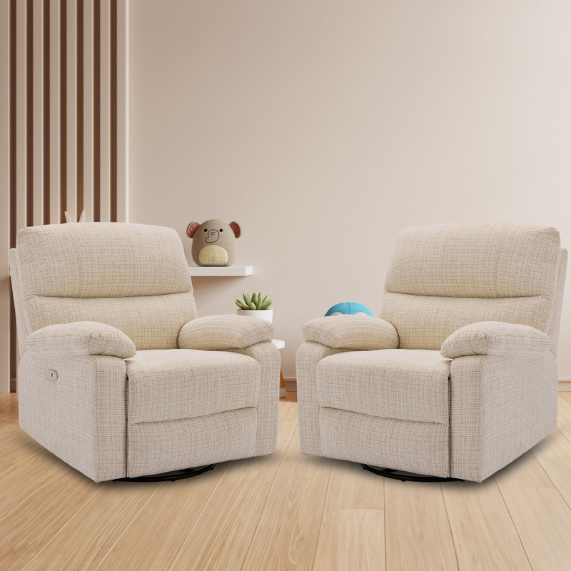 Latitude Run® Power Recliner Chair Swivel Glider, Nursery Glider ...