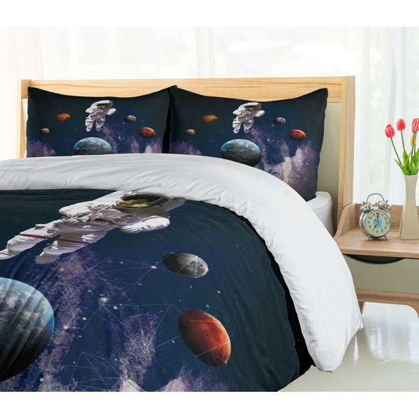 Ambesonne Astronaut in Outer Space with Planets Globe Satellite Energy ...