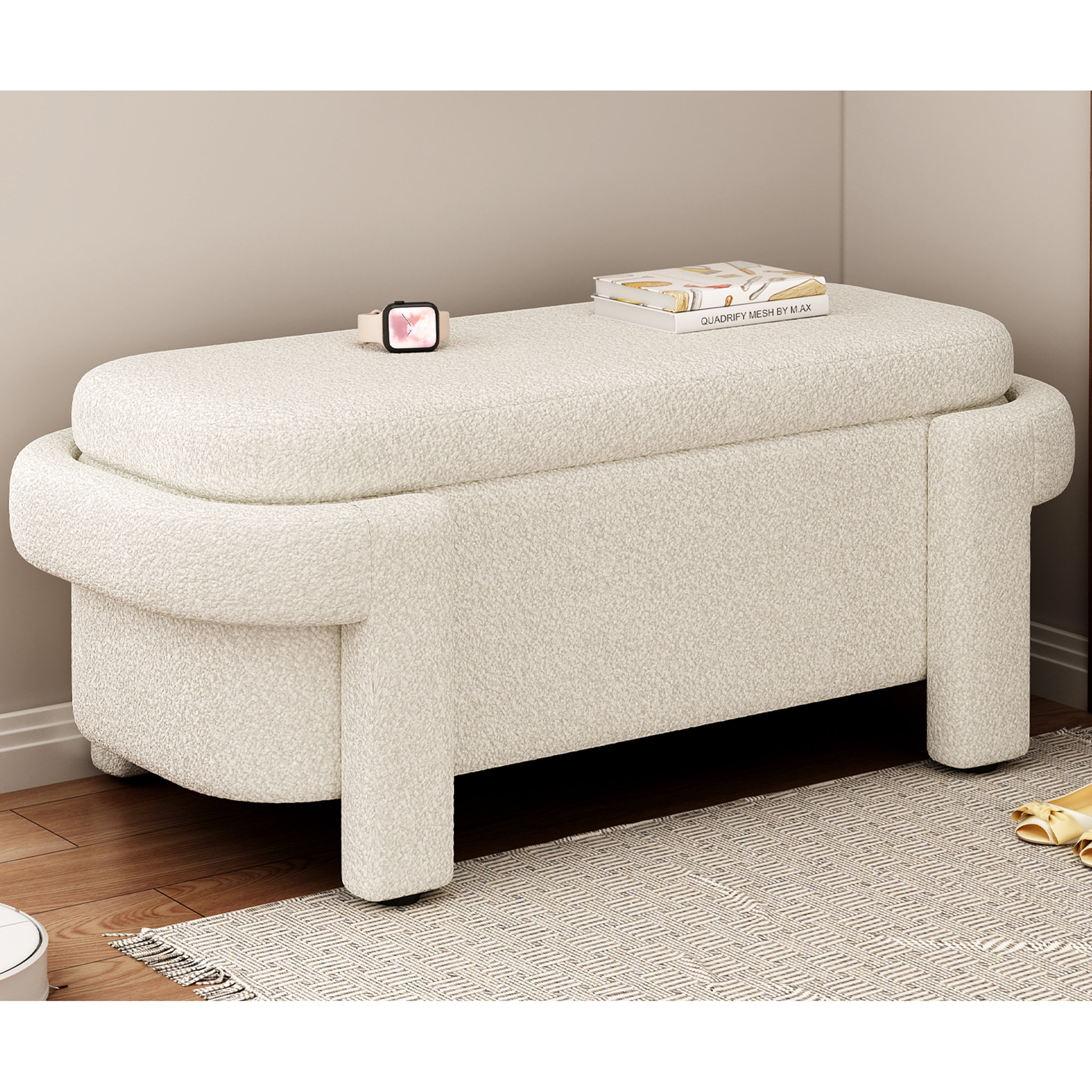 Latitude Run® Modern Storage Ottoman Bench, Large Storage Space for the ...