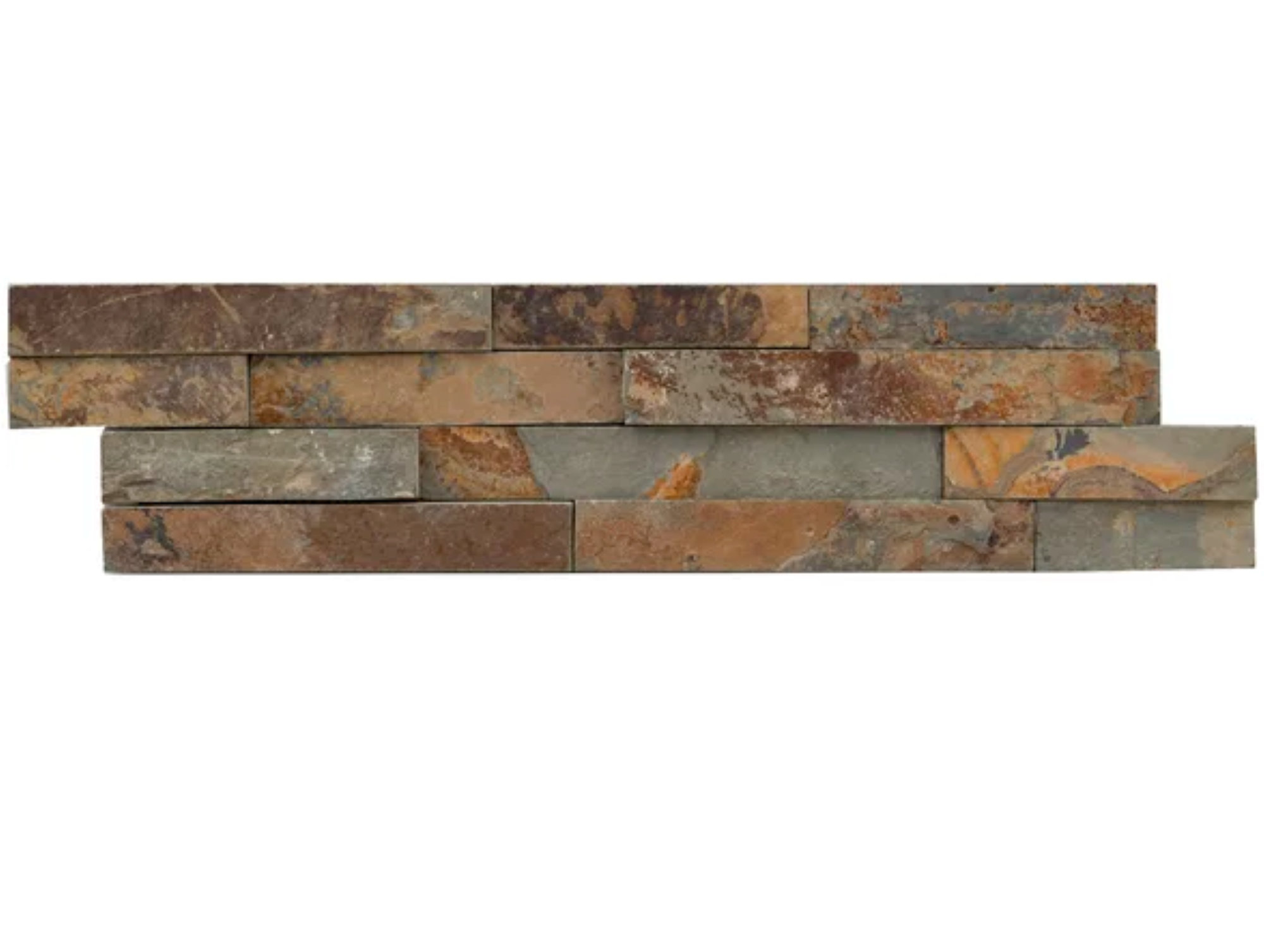 e-Joy 24" X 6" Stacked Natural Stone Ledger Panel Wall Tile, Diy Slate Wall Panels, Easy Install ...