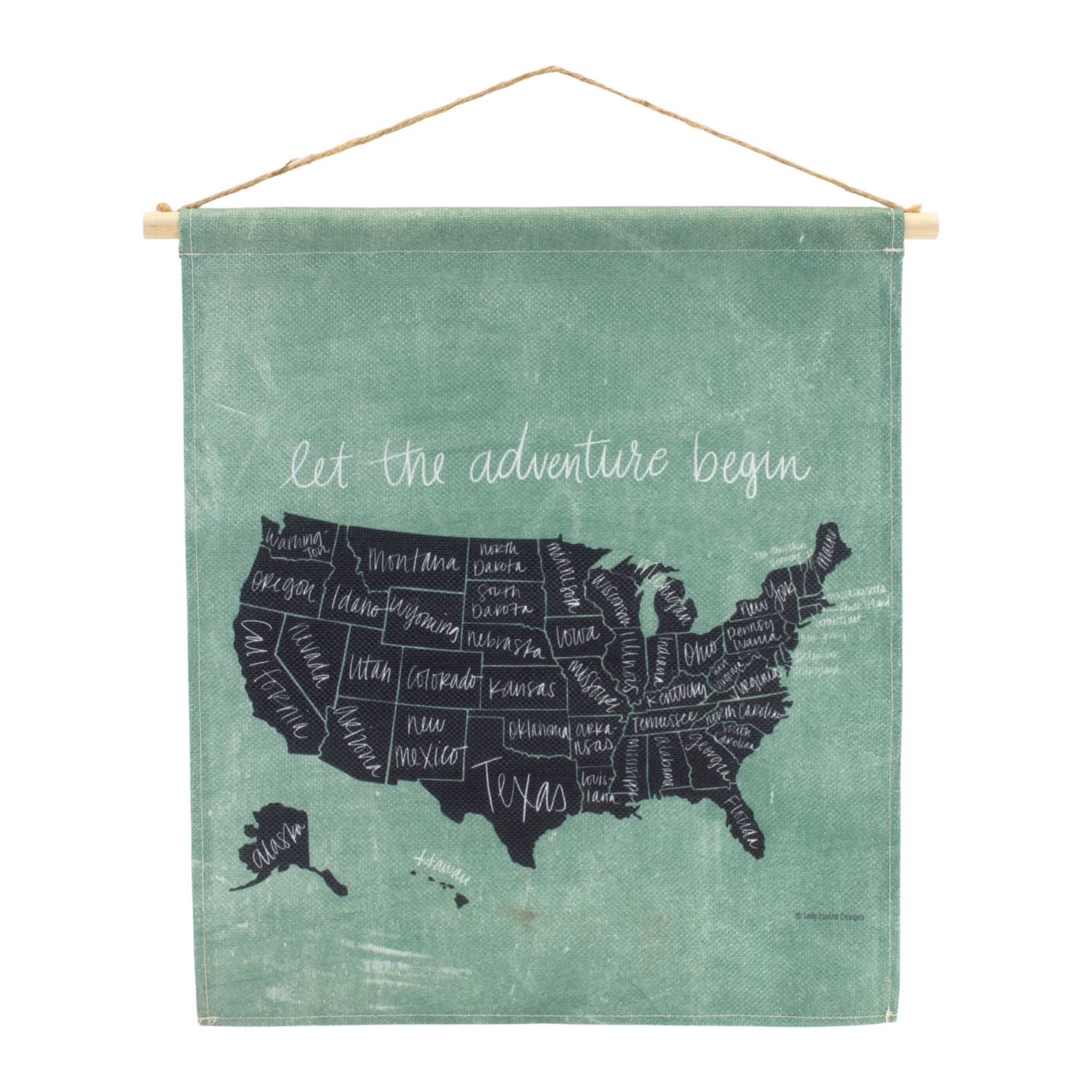 Williston Forge United States Linen Wall Hanging 18.5"H | Wayfair