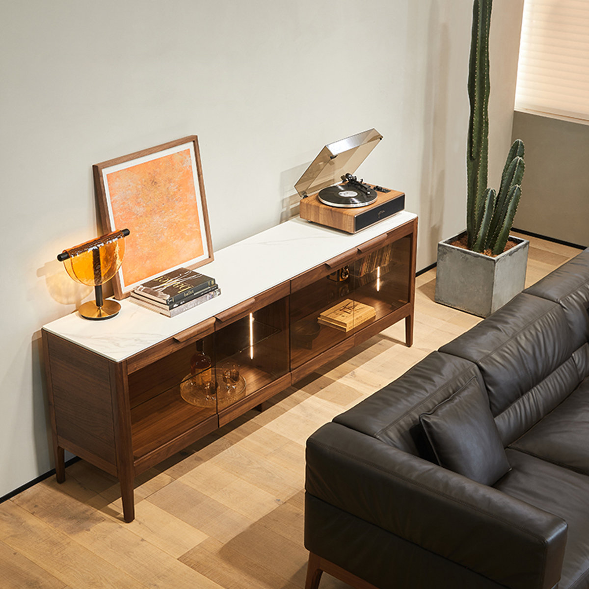 Dainty Table 82.68"W Brown Walnut Solid Wood TV Stand - Wayfair Canada