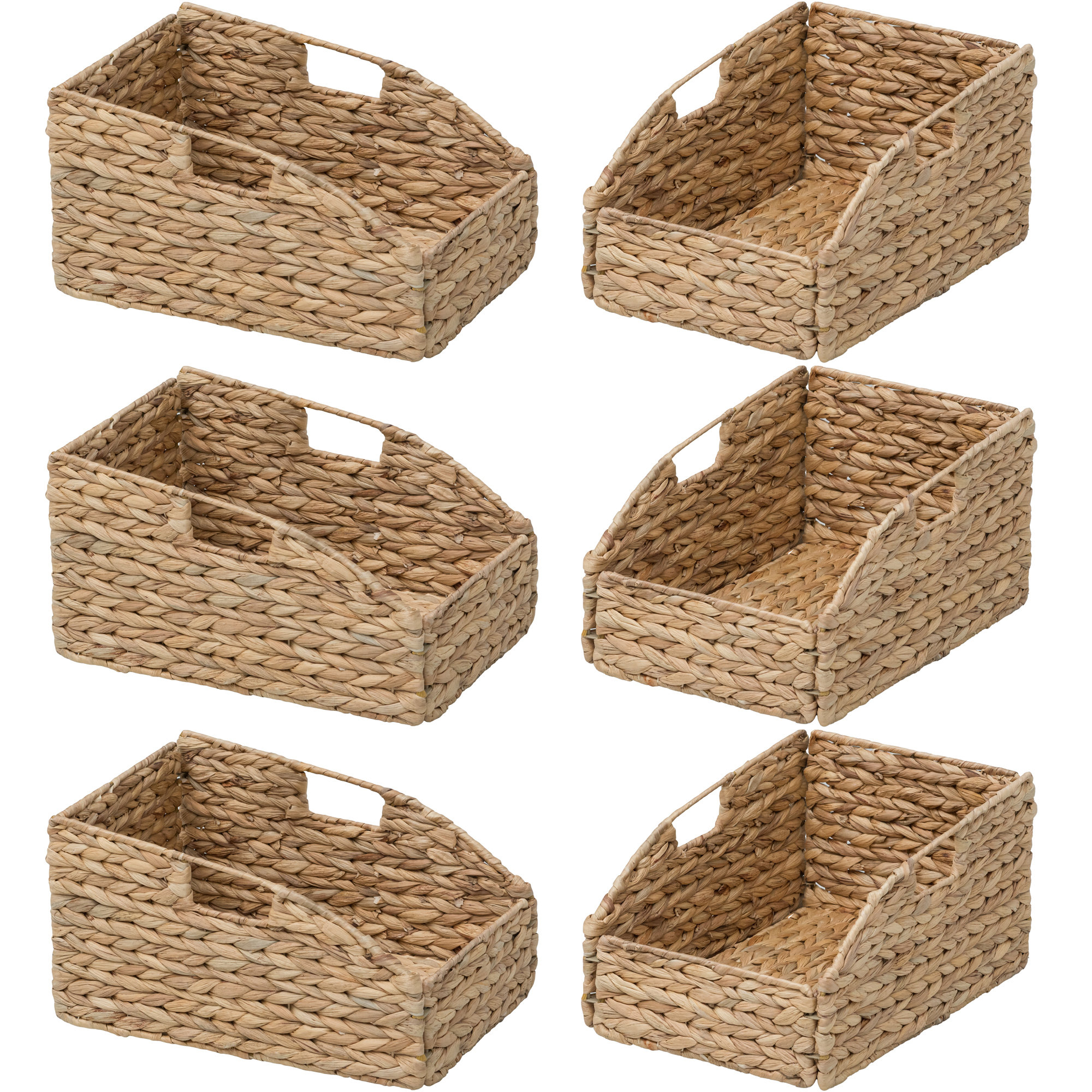 Bayou Breeze Trapezoid Natural Water Hyacinth Hand Woven Rattan Wicker ...