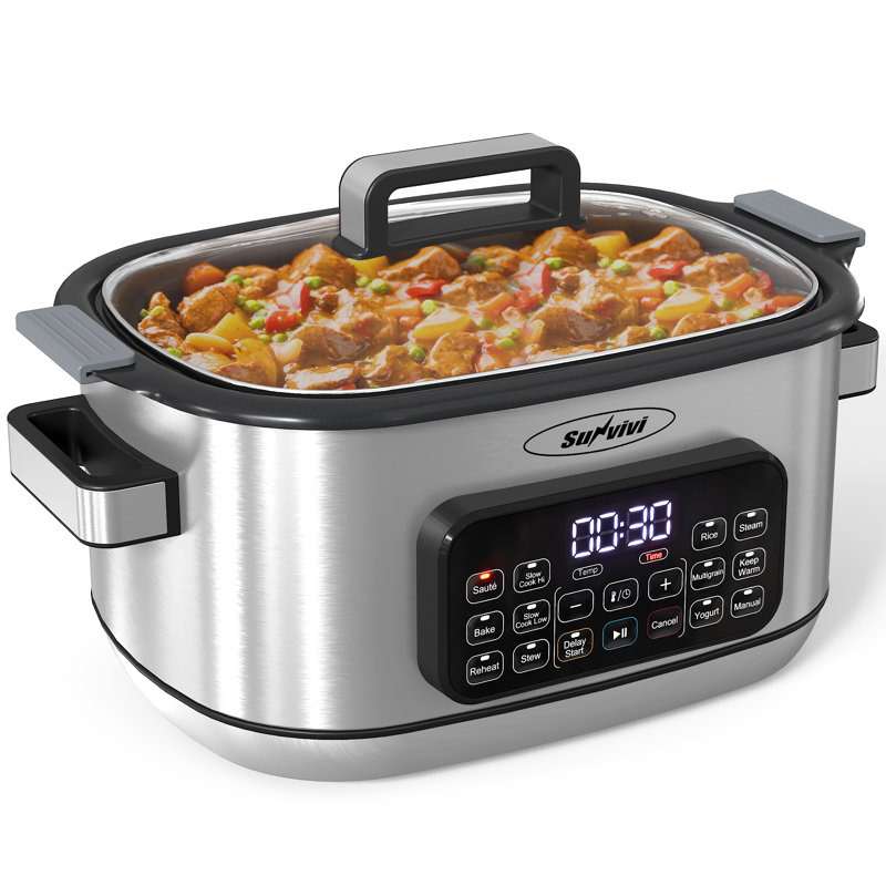 Green4ever 6.5QT 12-In-1 Programmable Multi Slow Cooker | Wayfair