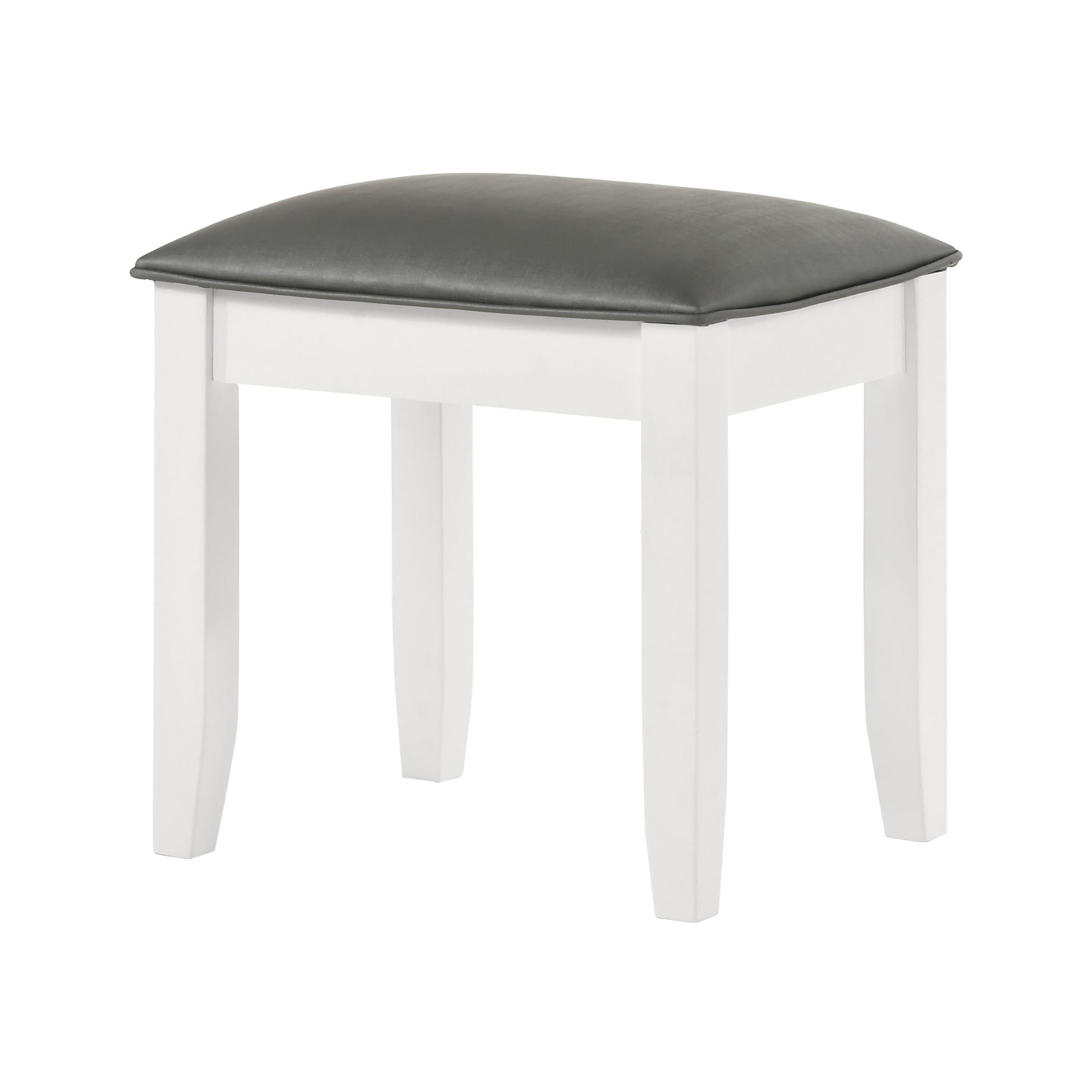 Orren Ellis Vyara Solid Wood Accent Stool in Glossy White | Wayfair
