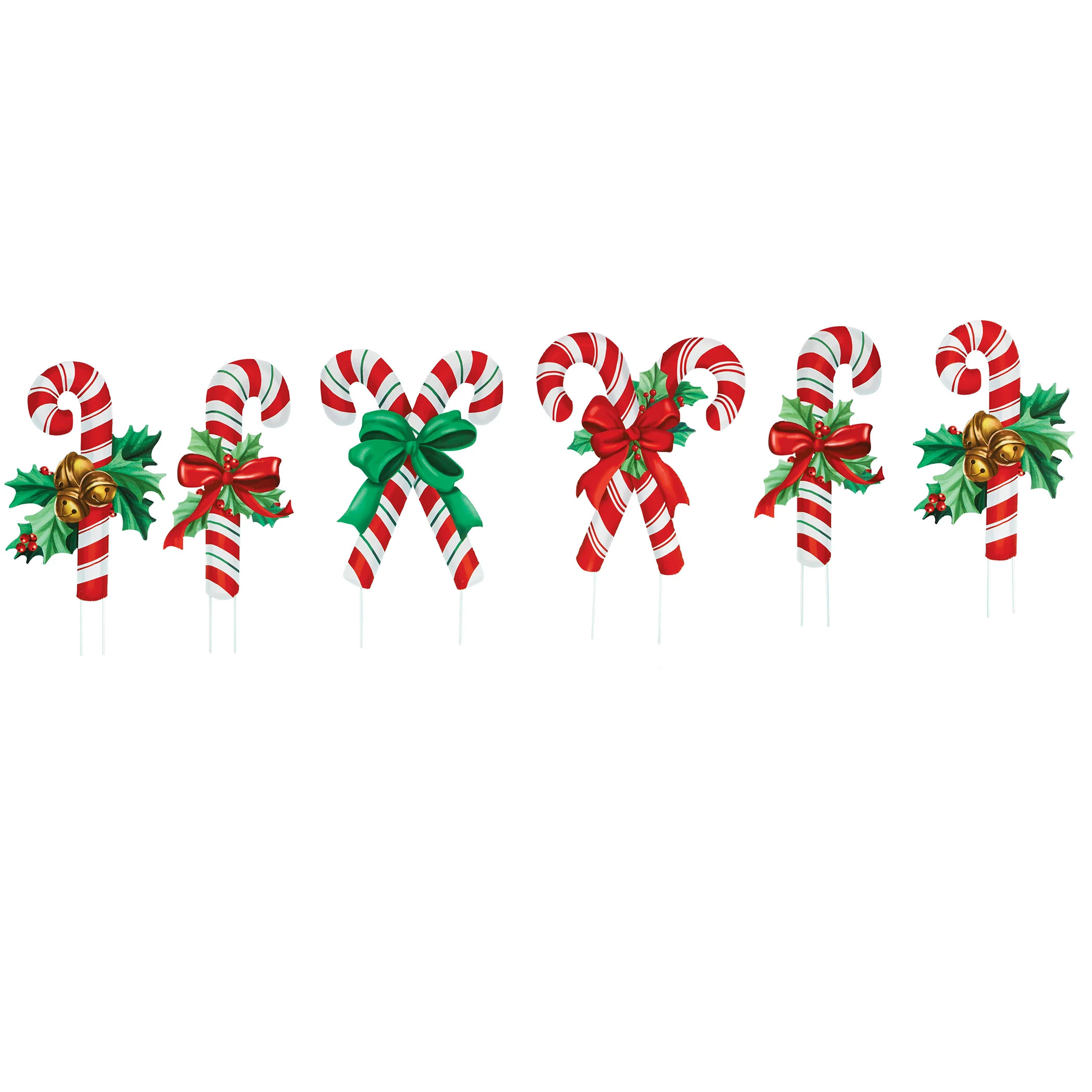 Charlton Home® Candy Cane Stake Set Of 6 | Wayfair