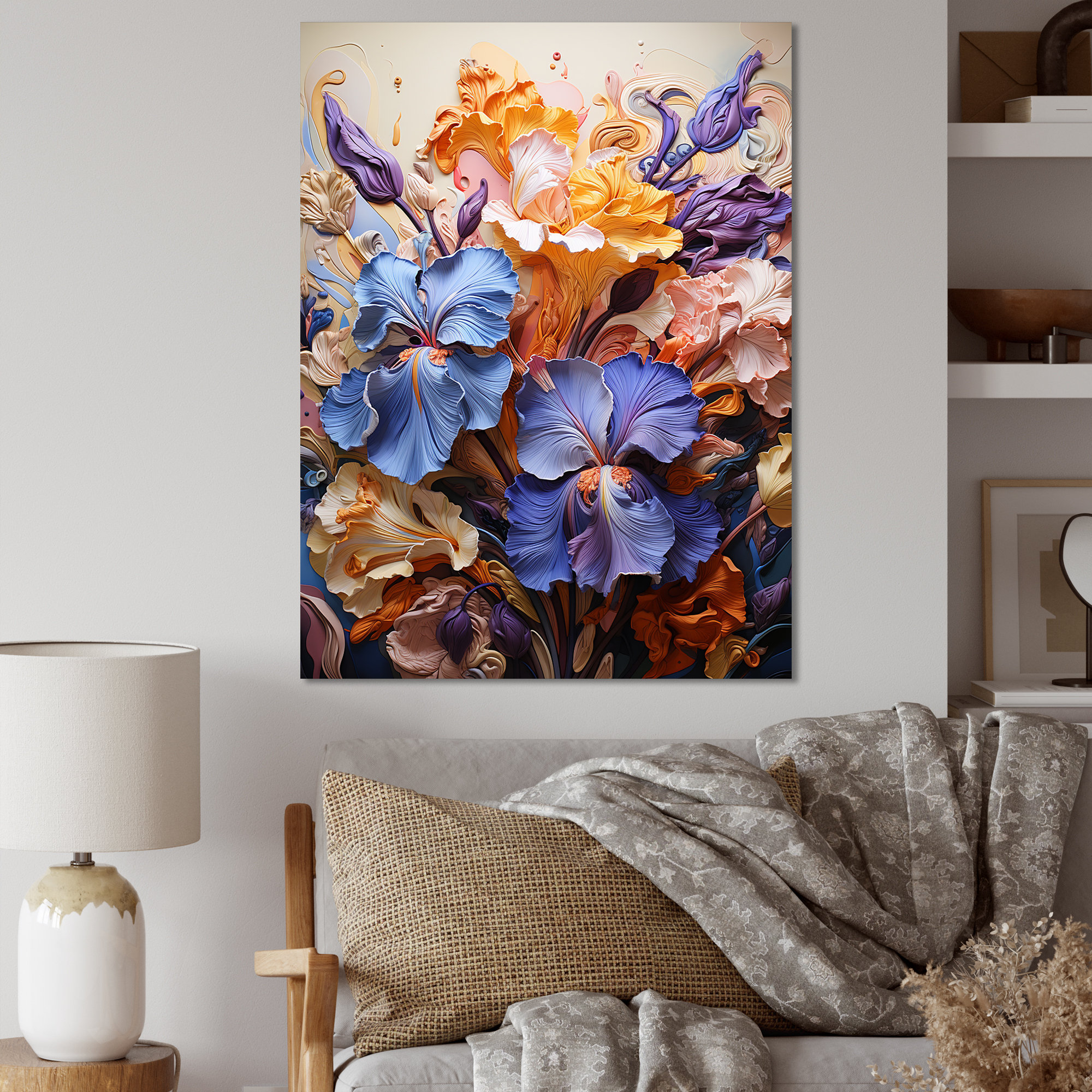 Winston Porter Colorful Graffiti Urban Oasis Irises Framed On Canvas ...