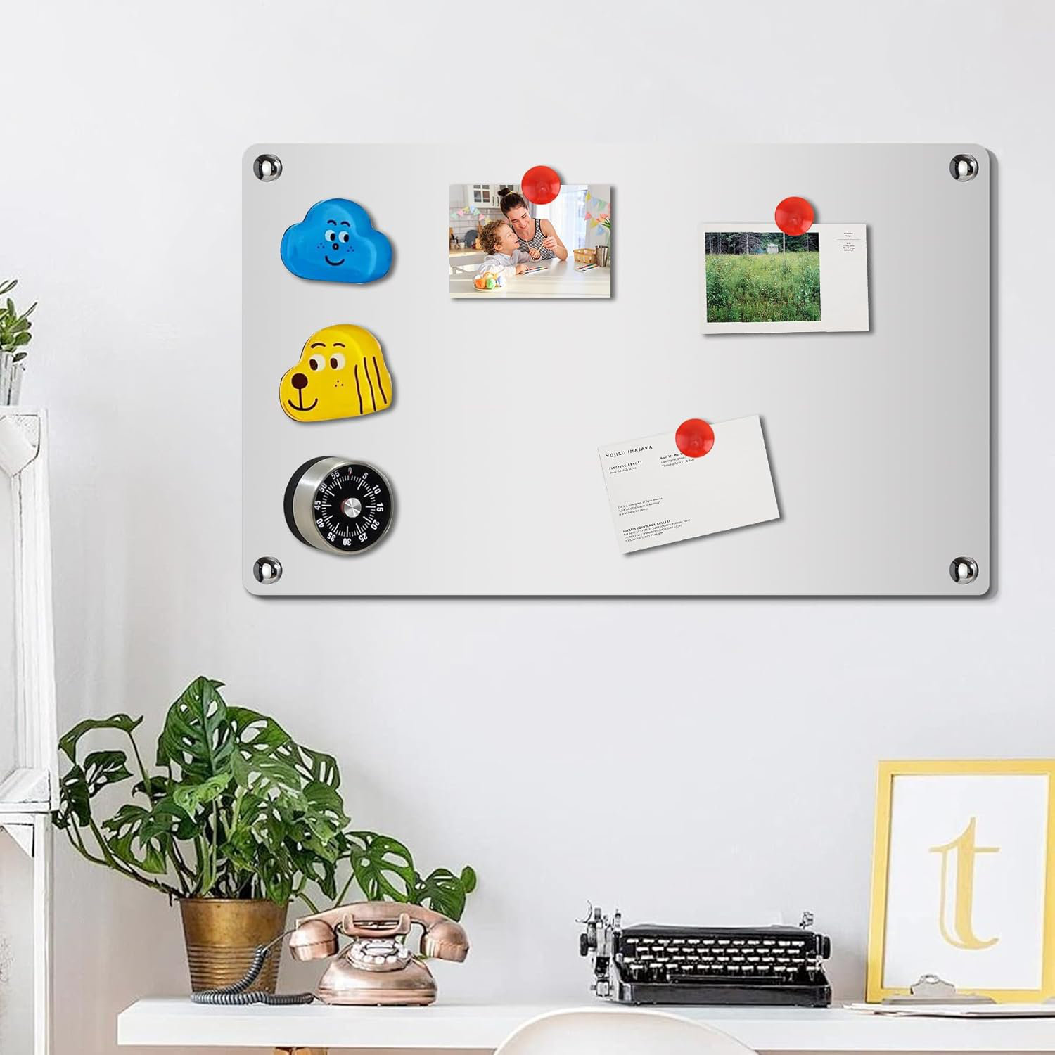 Inbox Zero Magnetic Board With Magnets And Wall Mounted Screws, Ferrous ...
