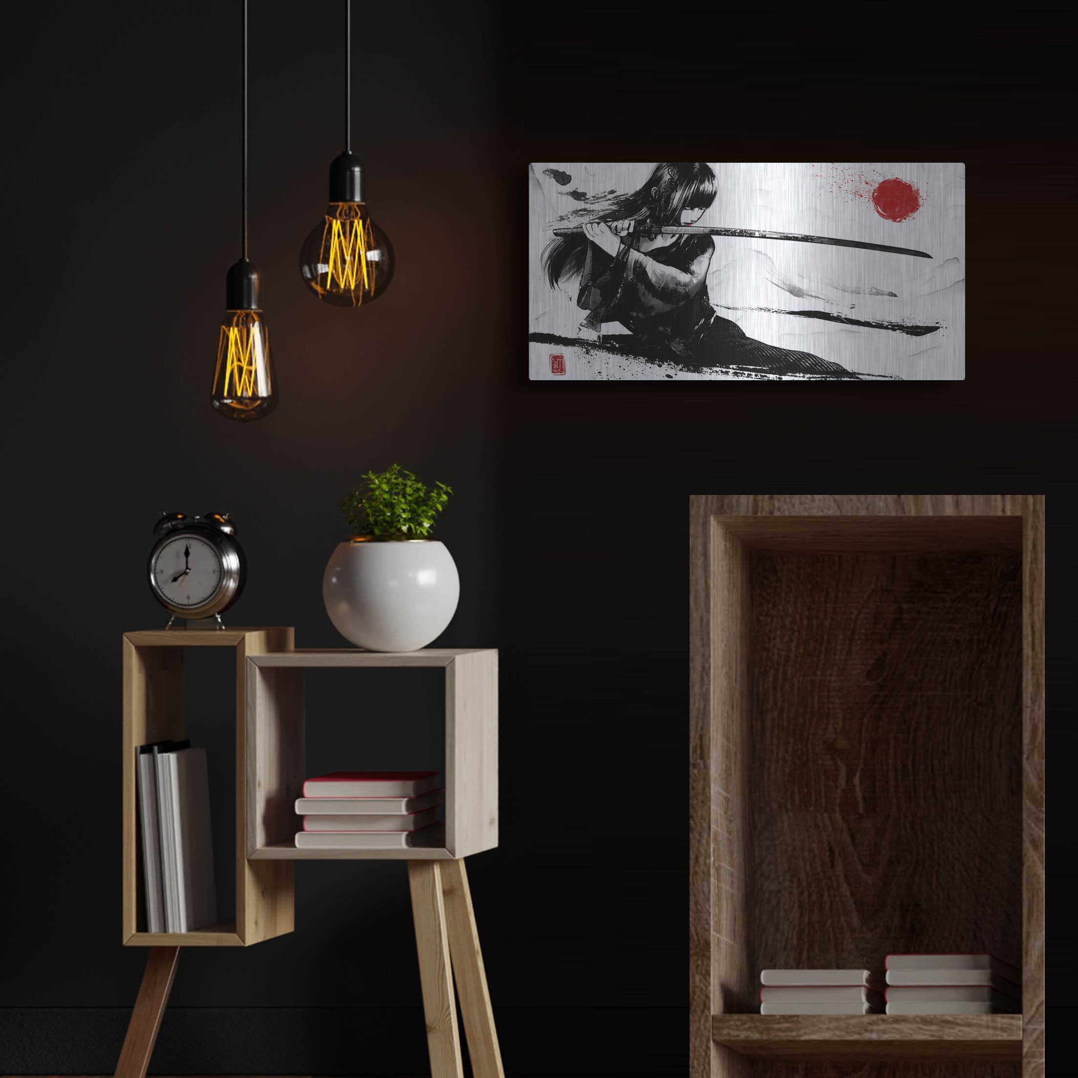 Lark Manor™ 'Girl with Katana' by Luxe Portfolio, Metal Wall Art | Wayfair