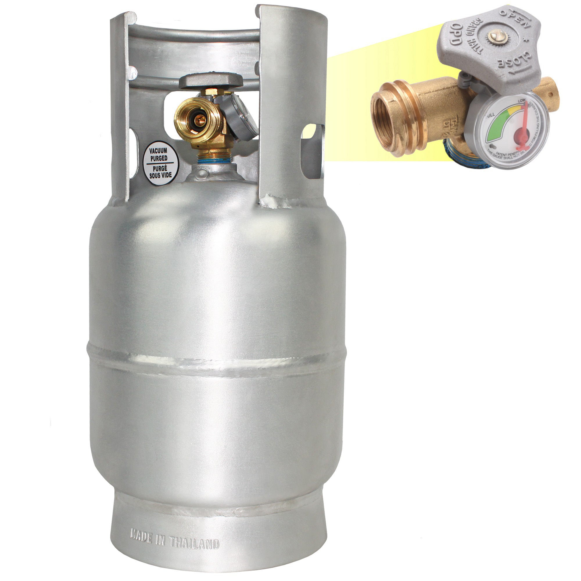 Flame King 5LB Aluminum Propane Tank with Gauge & OPD Valve, Corrosion ...