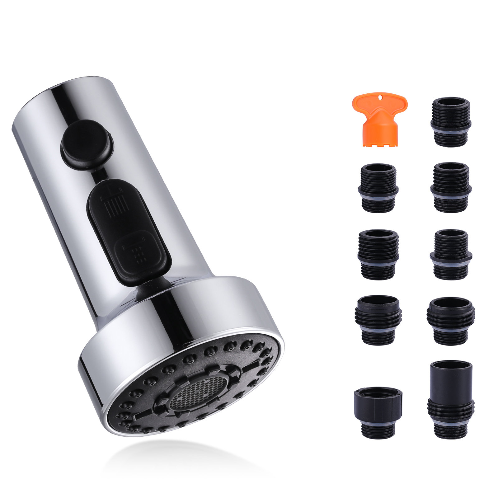 Aleasha 3 Function Kitchen Faucets Head Replacement With 9-Adapters ...