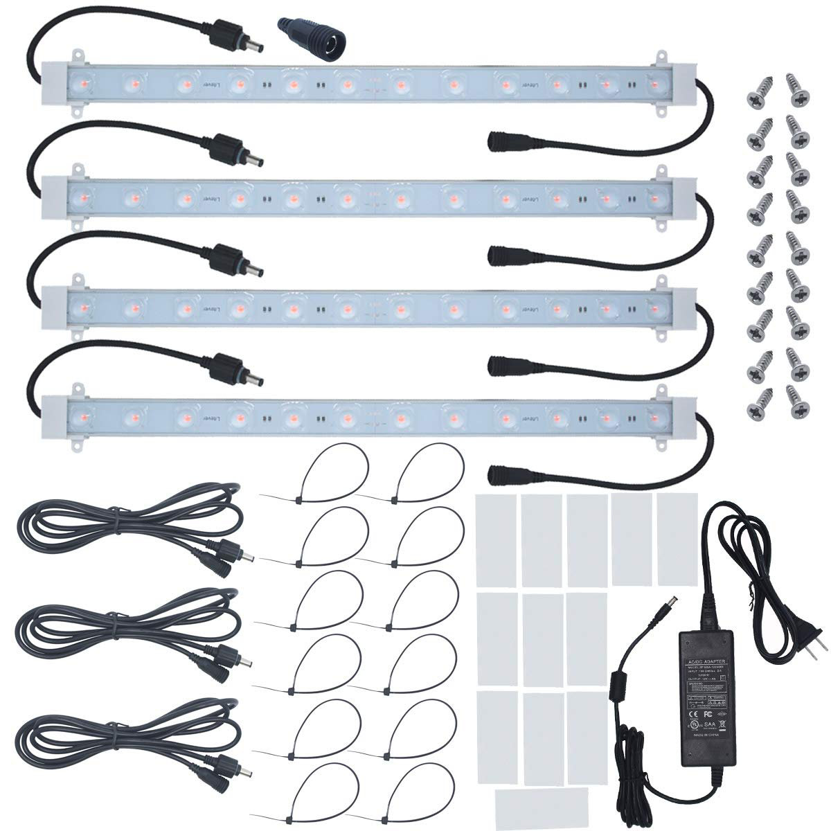 BEACHWATER POOL & SPA, LLC Grow Light Strip Kit 45W, 4 Pcs 16 Inches ...