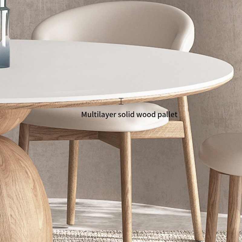 Greyleigh Solid Wood Rock-Plate Round Dining Table Chair Set 7 - Piece ...