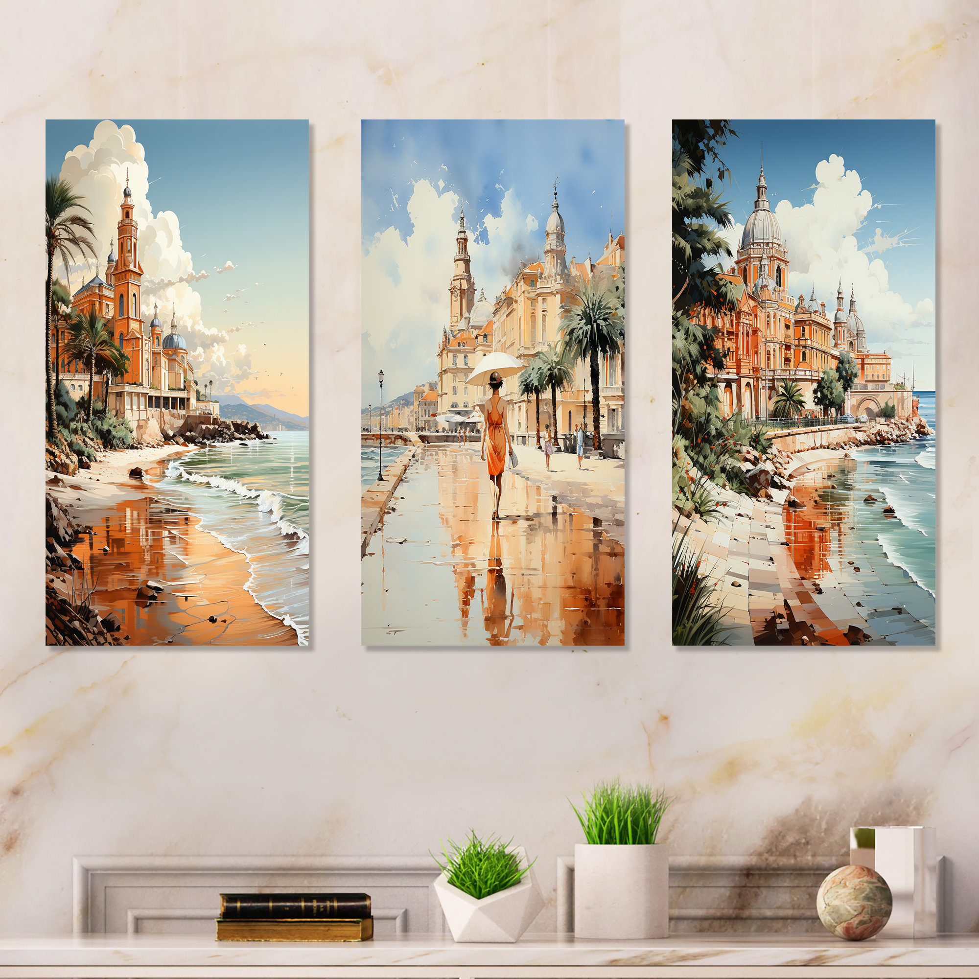 Beachcrest Home City Of Nice Nostalgia - France Wall Art Prints Set Of ...