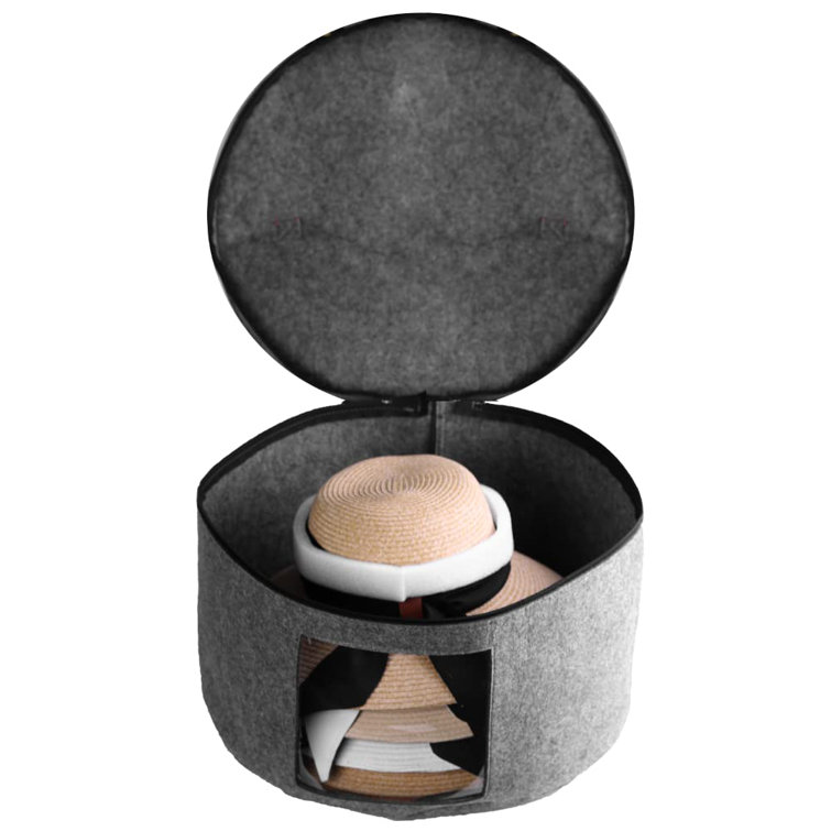 Latitude Run® Hat Storage Box,Stackable Round Brim Hats Organizer Bag ...