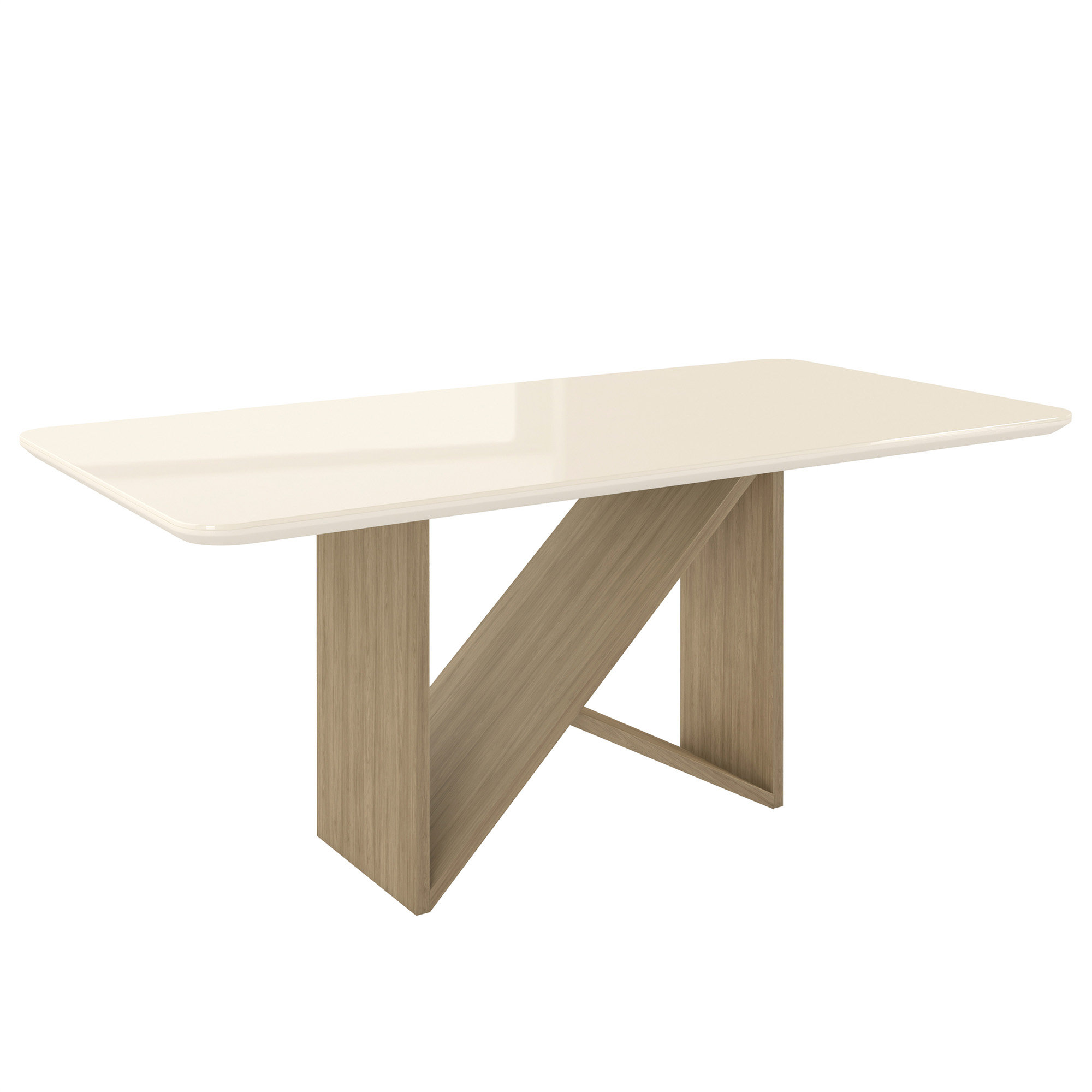 Latitude Run® 6 Seater Italian-Style Dining Table With Painted Glass ...