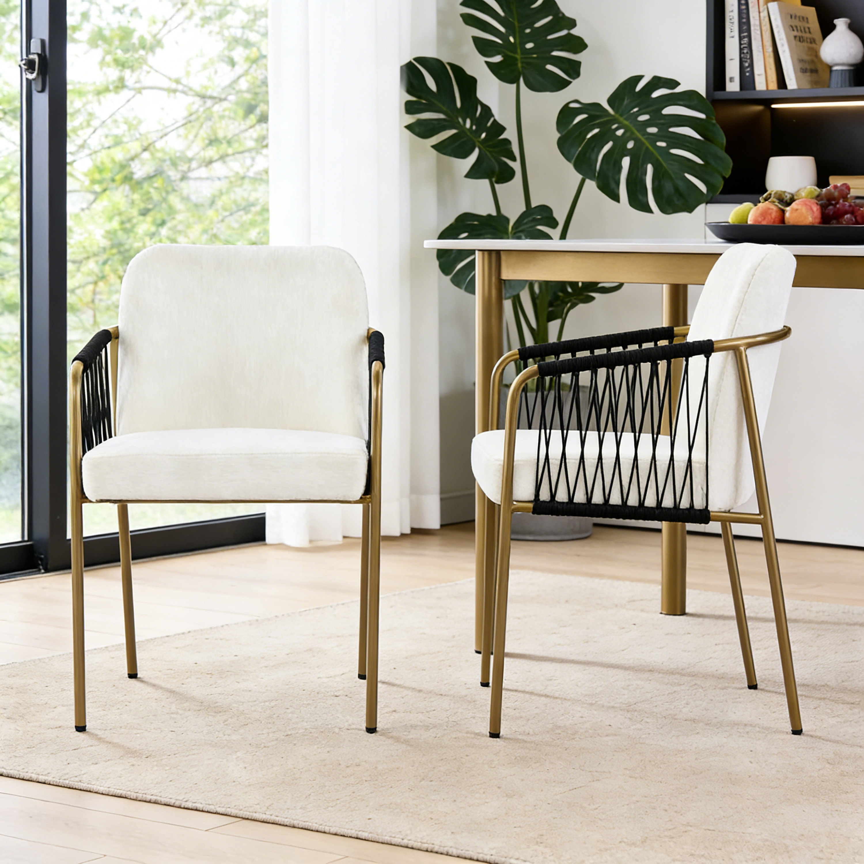 Red Barrel Studio® Ophelia Modern Glam Upholstered Dining Chair with ...