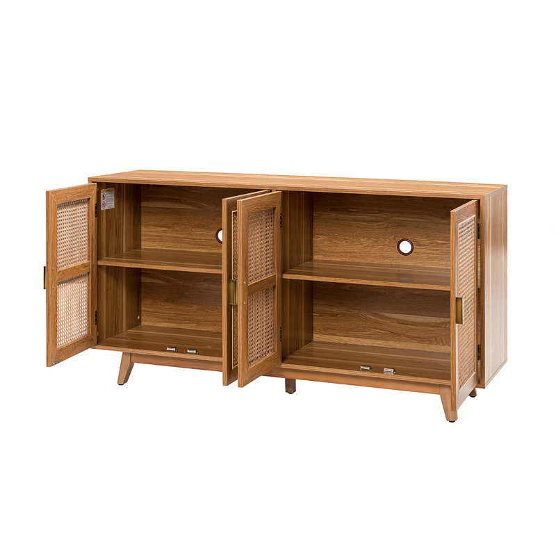 Kelly Clarkson Home Emily 56.8''Rattan TV Stand With Storage "& Reviews ...