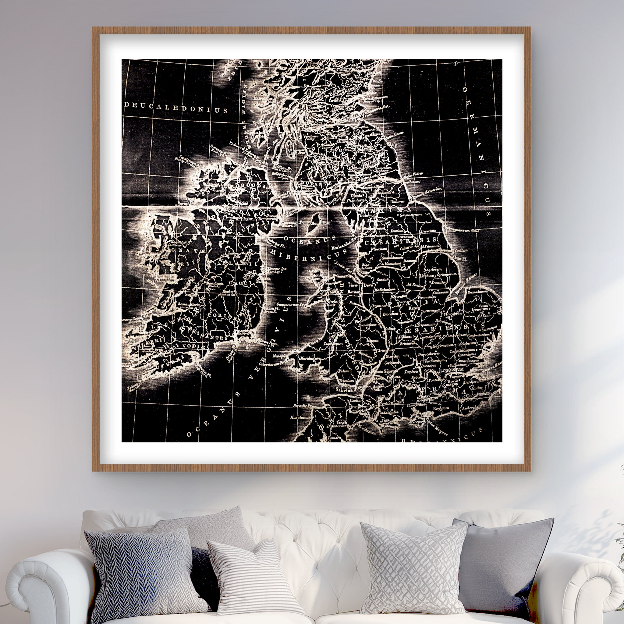 Lark Manor™ Roman Britain Maps - Vintage Satellite View Framed Print ...